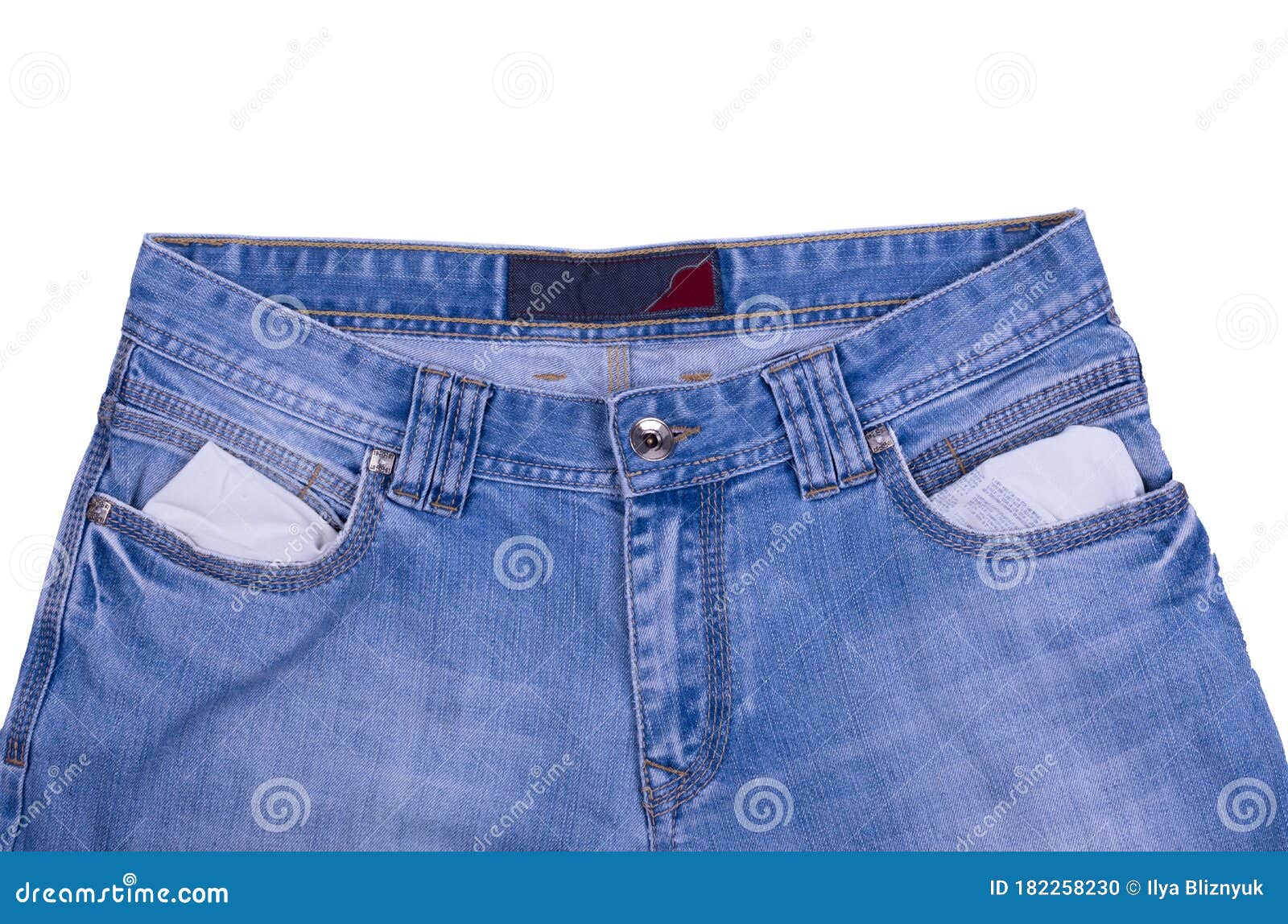 Inverted Pockets in Blue Jeans Stock Photo - Image of bankrupt ...