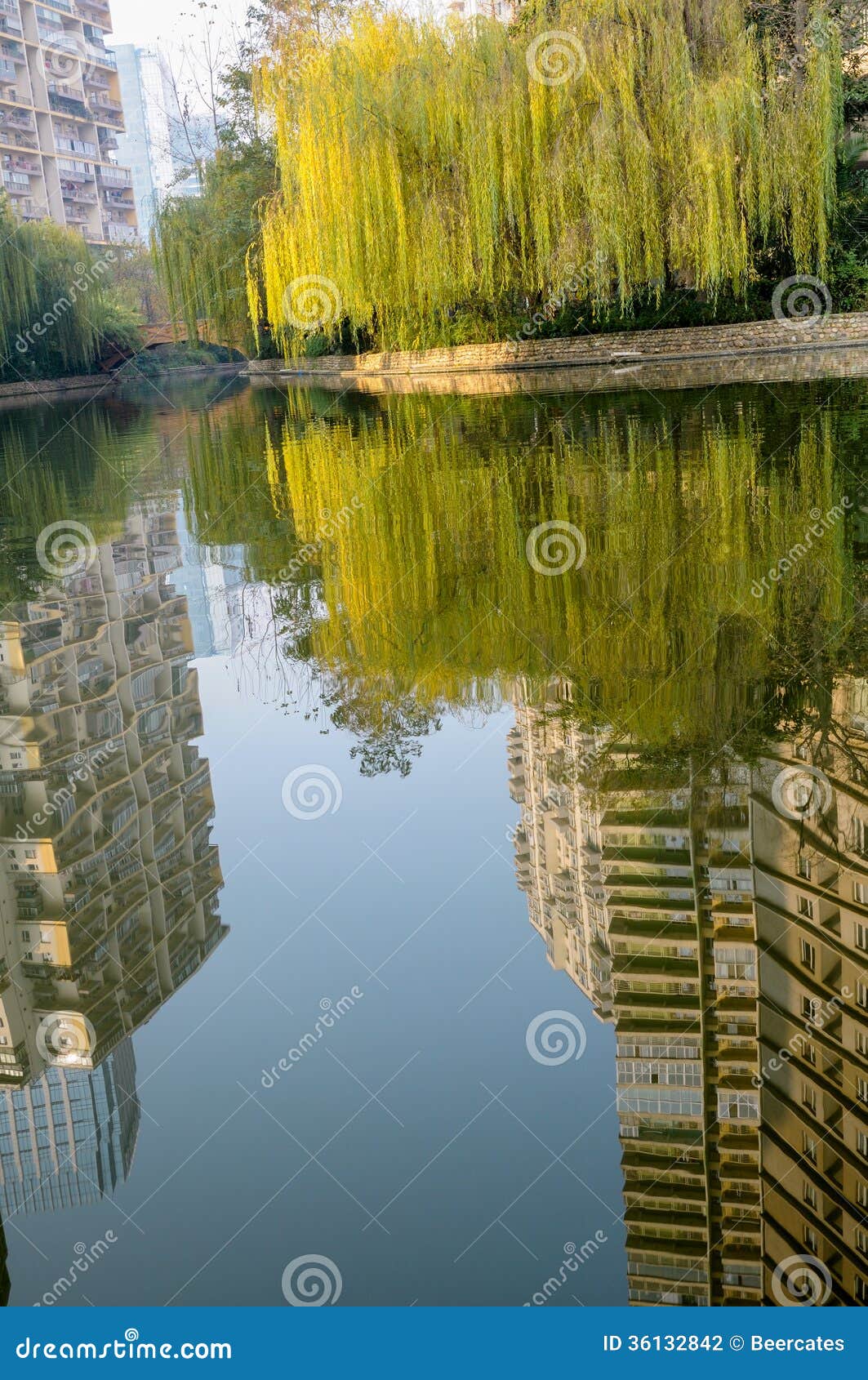 Inverted Reflection of Cityscape Stock Photo - Image of city, inverted ...