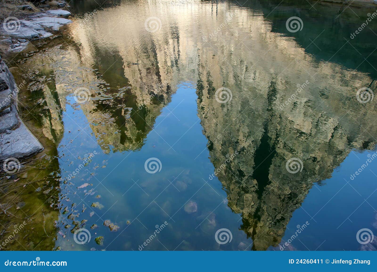 Inverted Reflection of Mountain Stock Image - Image of equable ...