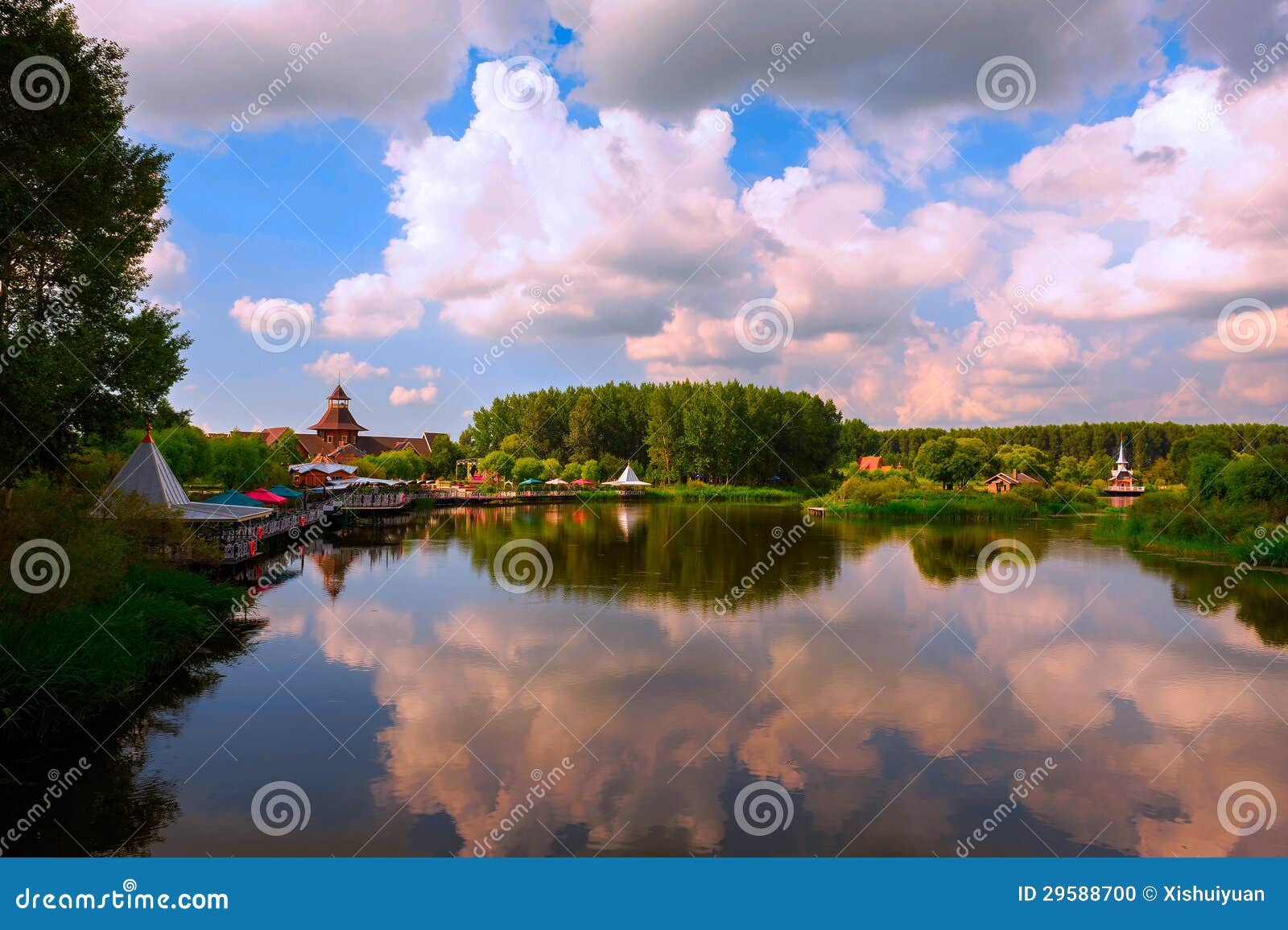 Inverted Reflection in Water Stock Photo - Image of field, asia: 29588700