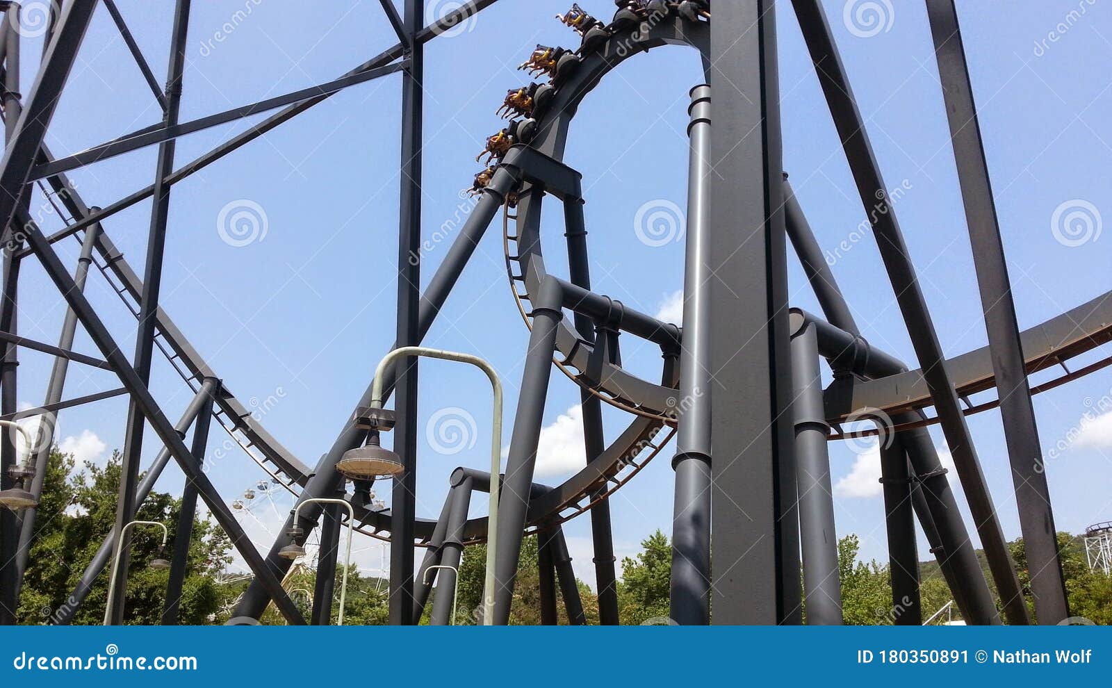 Inverted Rollercoaster Train Stock Image - Image of transport, park ...