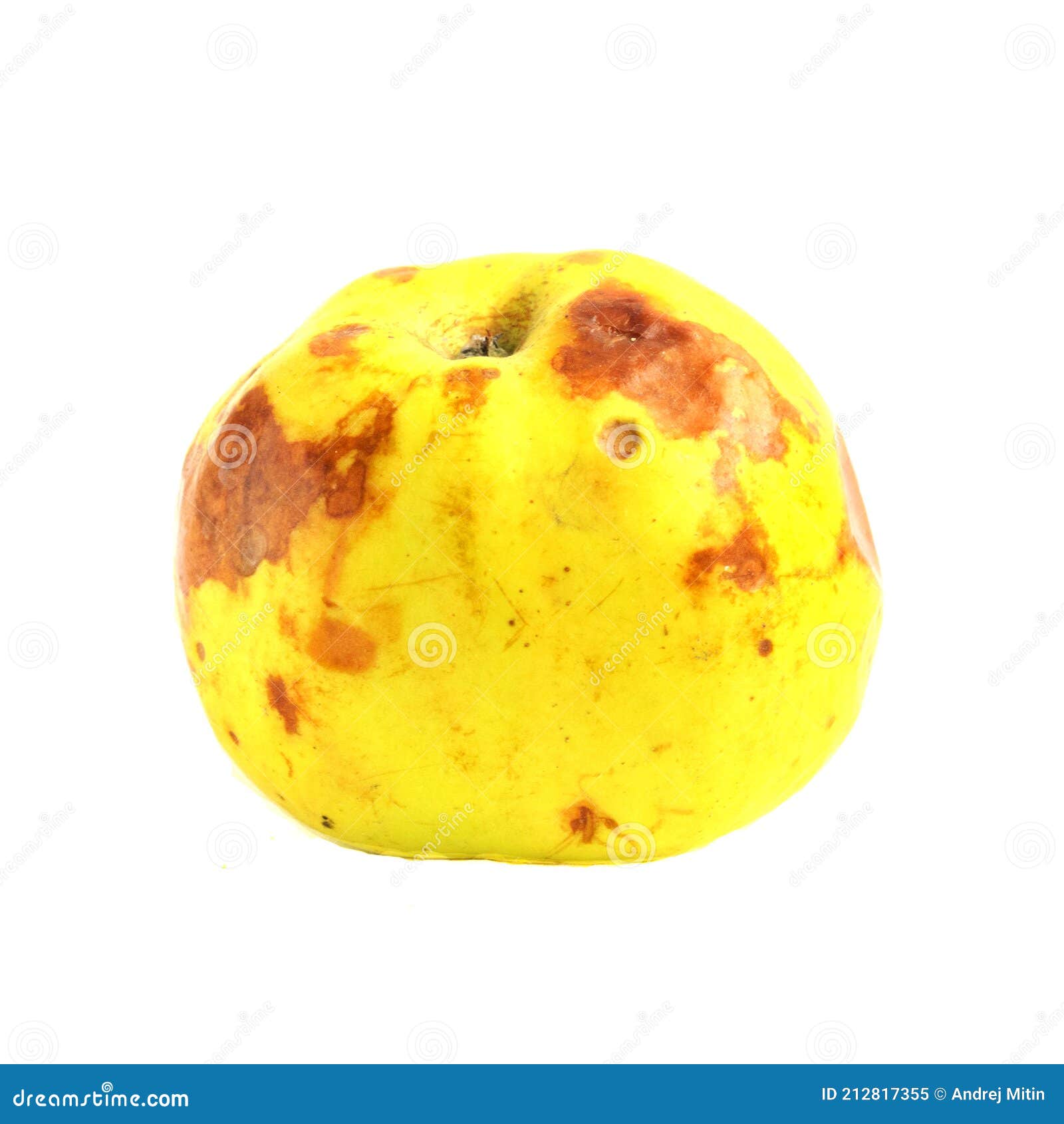 Inverted Rotten Apple Isolated on White Background. Stock Image - Image ...