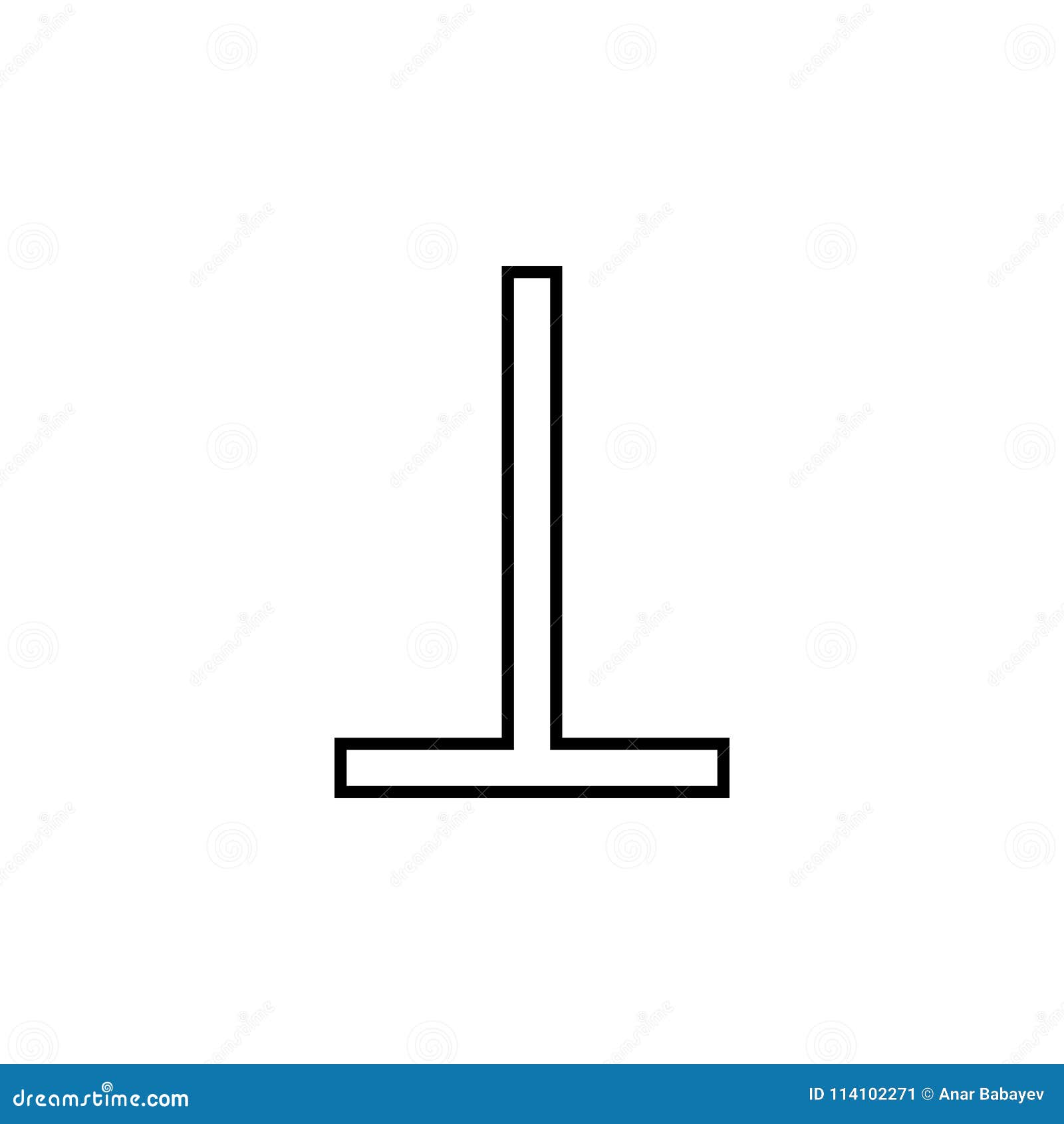 Inverted T Icon. Thin Line Icon for Website Design and Development, App ...