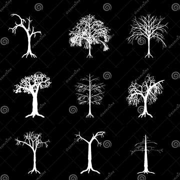 Inverted tree collection stock illustration. Illustration of growing ...