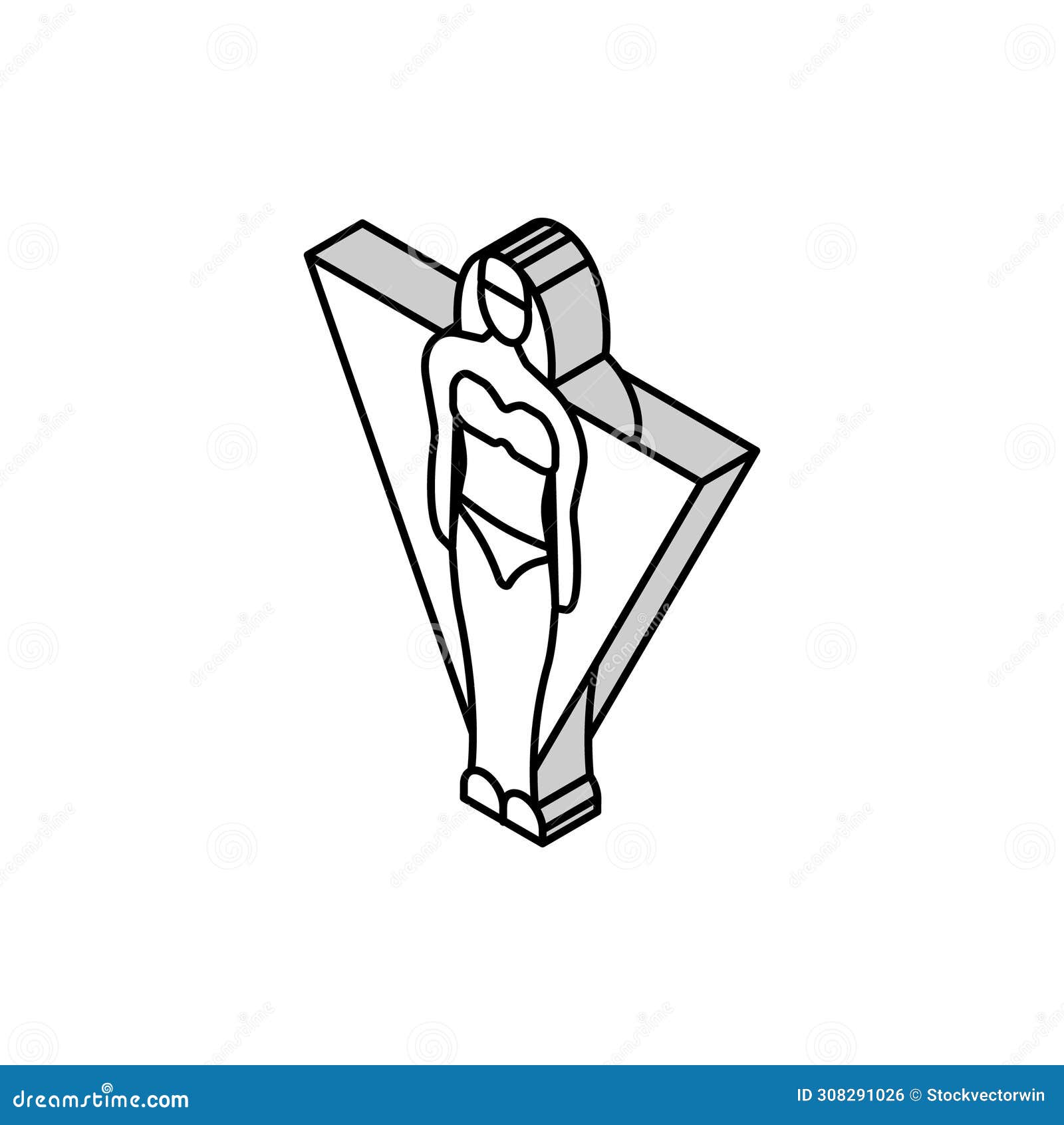 Inverted Triangle Female Body Type Isometric Icon Vector Illustration