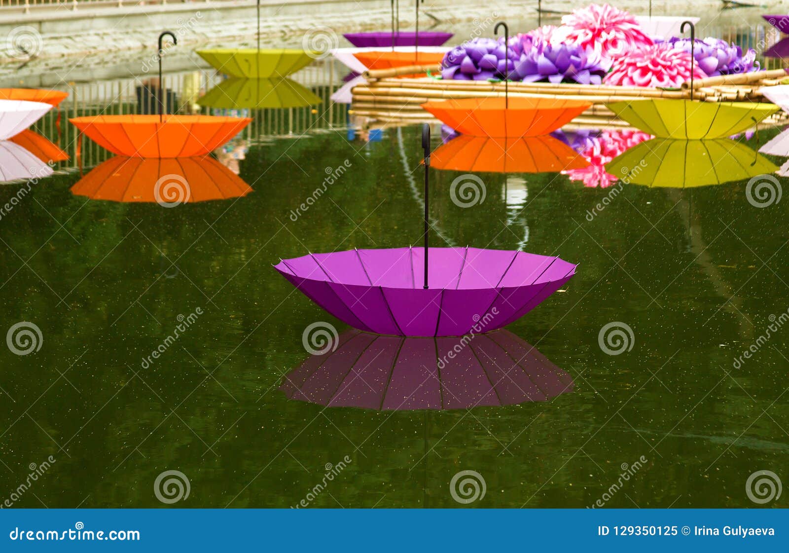 The Inverted Umbrella is Floating on the Water Stock Image - Image of ...