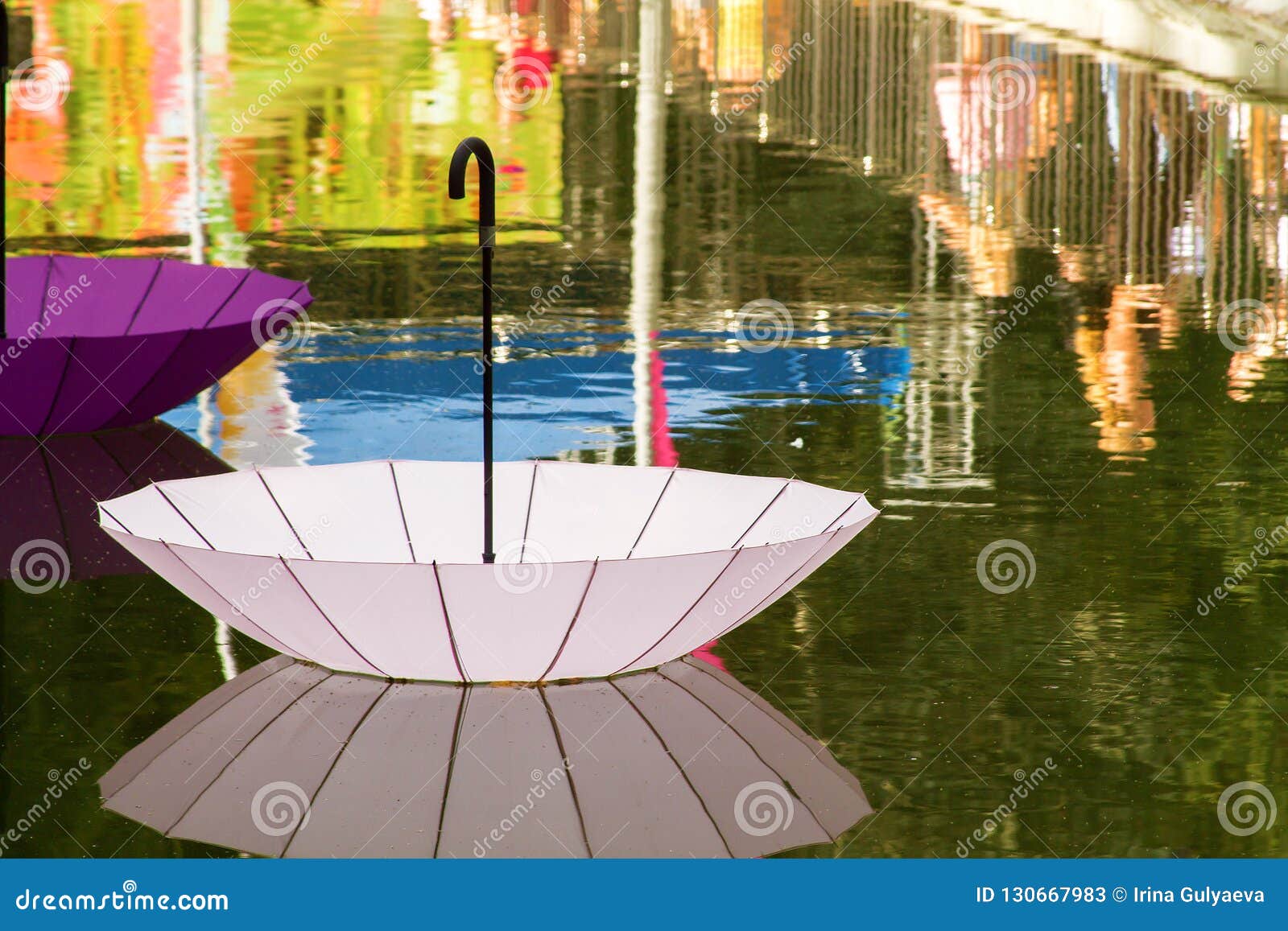 The Inverted Umbrella is Floating on the Water Stock Image - Image of ...