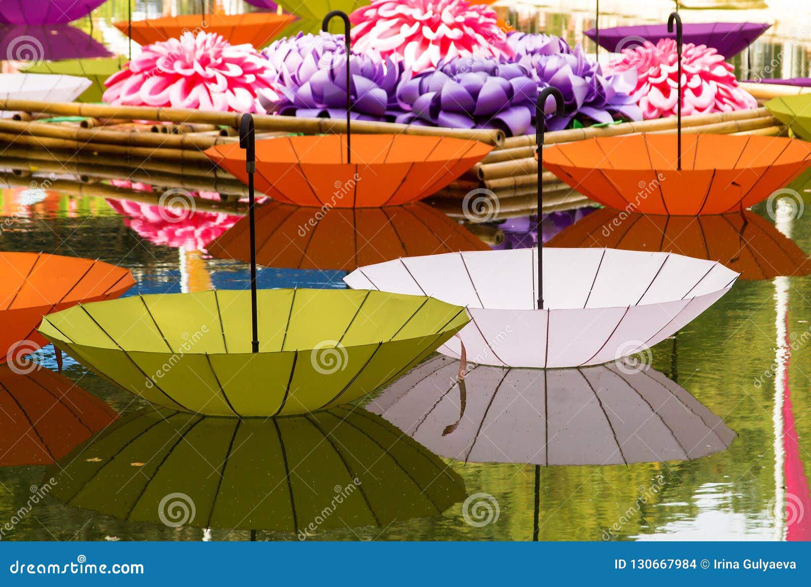 The Inverted Umbrella is Floating on the Water Stock Photo - Image of ...