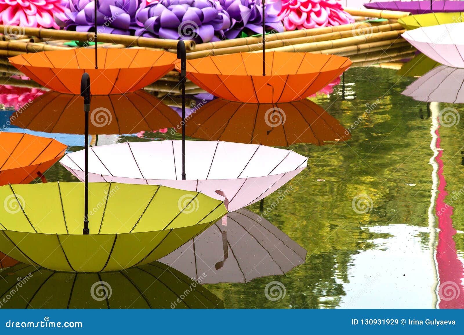 The Inverted Umbrella is Floating on the Water Stock Image - Image of ...
