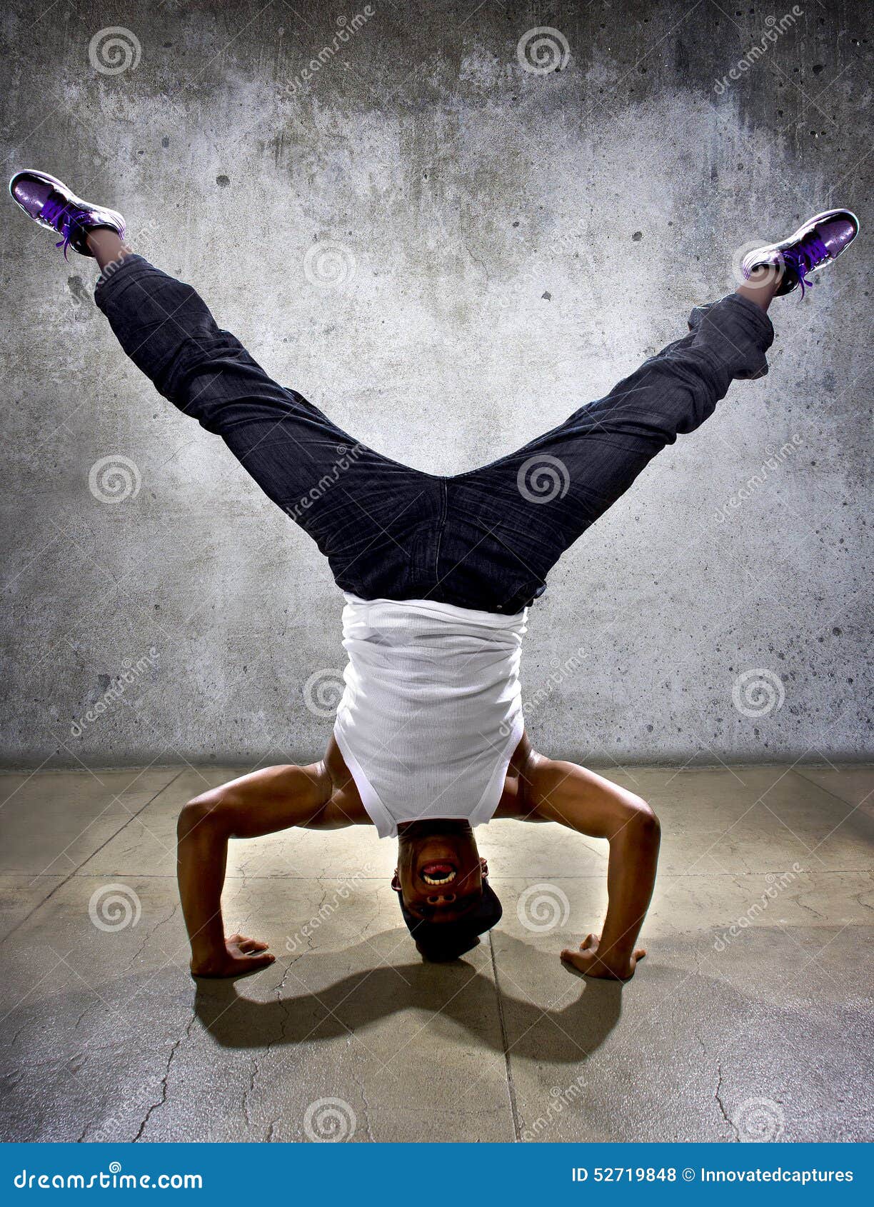 Inverted Urban Break Dancer Stock Photo - Image of head, break: 52719848