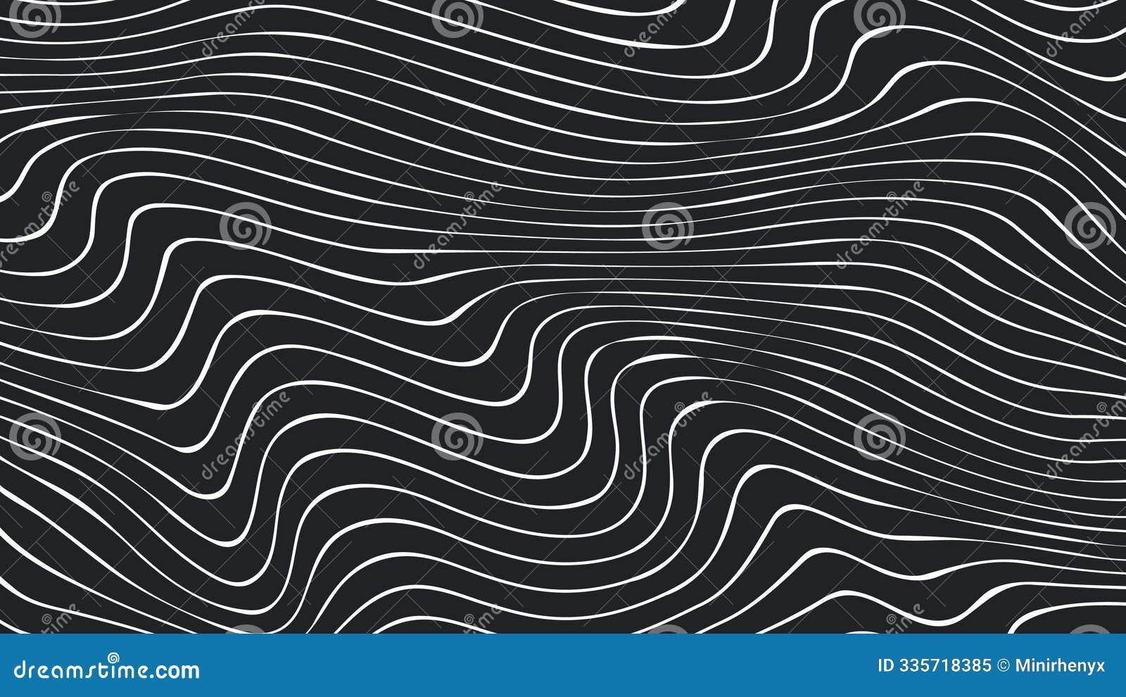 Inverted Wavy White Lines on Black Background Stock Illustration ...