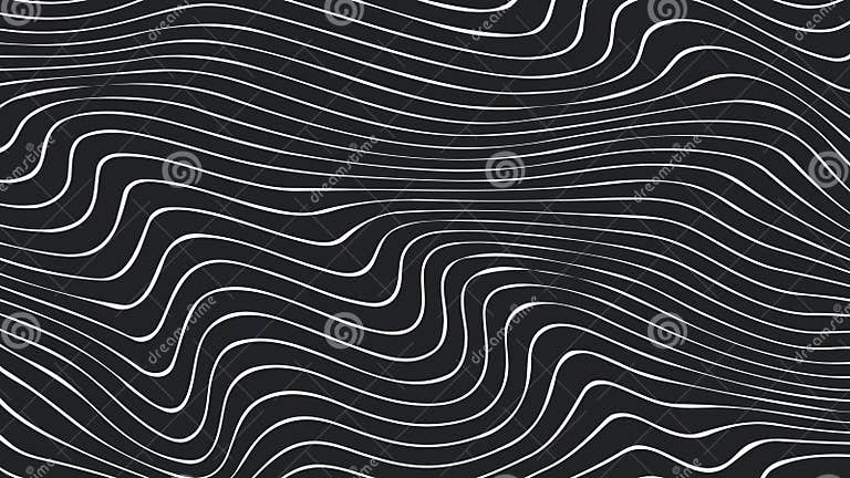 Inverted Wavy White Lines on Black Background Stock Illustration ...
