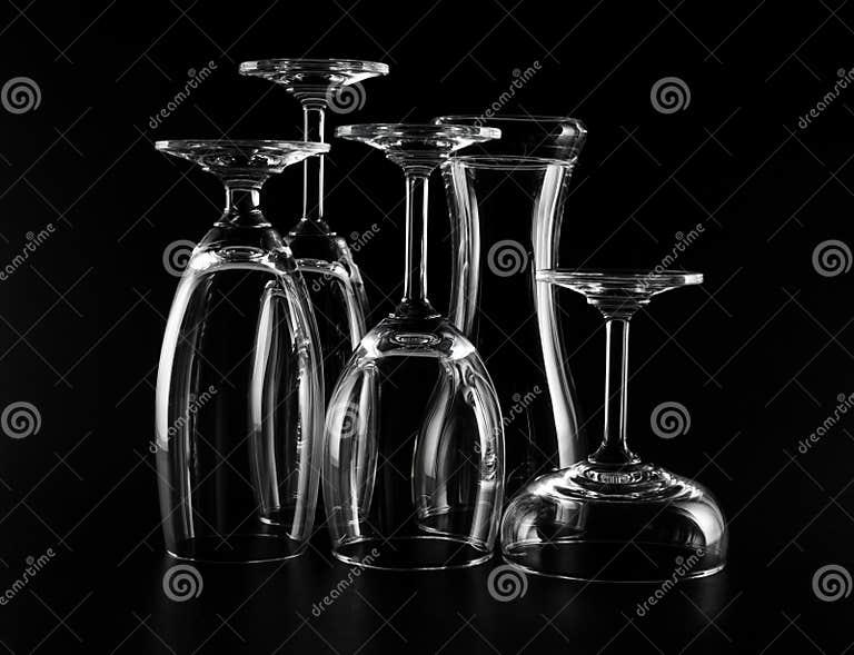 Inverted wine glasses stock photo. Image of kitchen, cocktail - 35303312