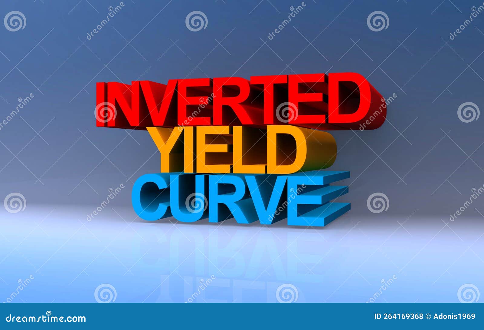 Inverted Yield Curve on Blue Stock Illustration - Illustration of ...