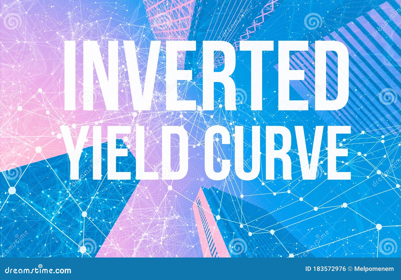 Inverted Yield Curve Theme with Abstract Patterns and Skyscrapers Stock ...