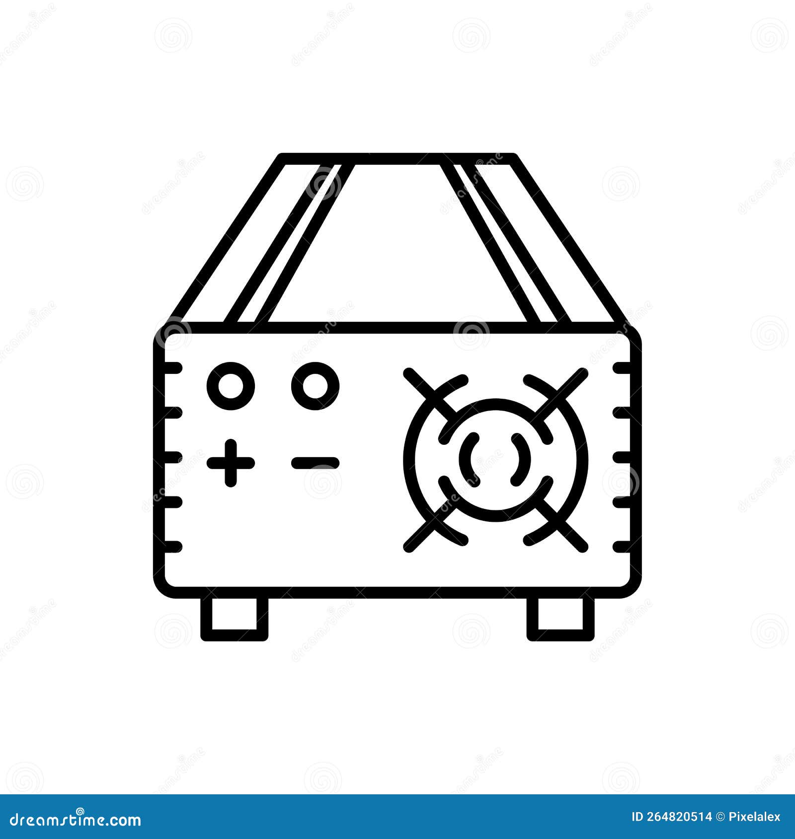 Inverter for Alternative Energy Linear Icon Stock Vector - Illustration ...