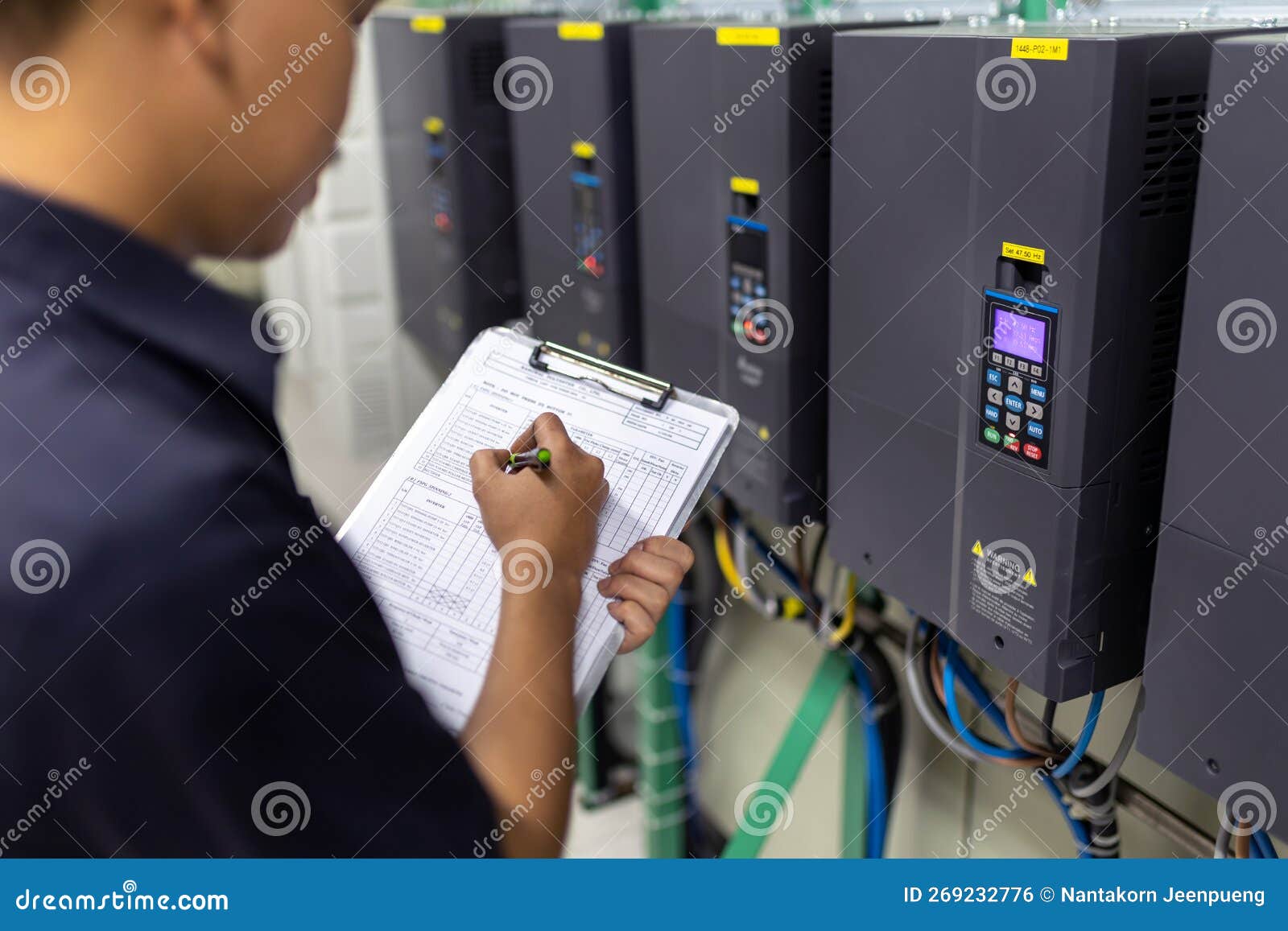 Inverter Control Room System Electrical Engineers Monitor the ...