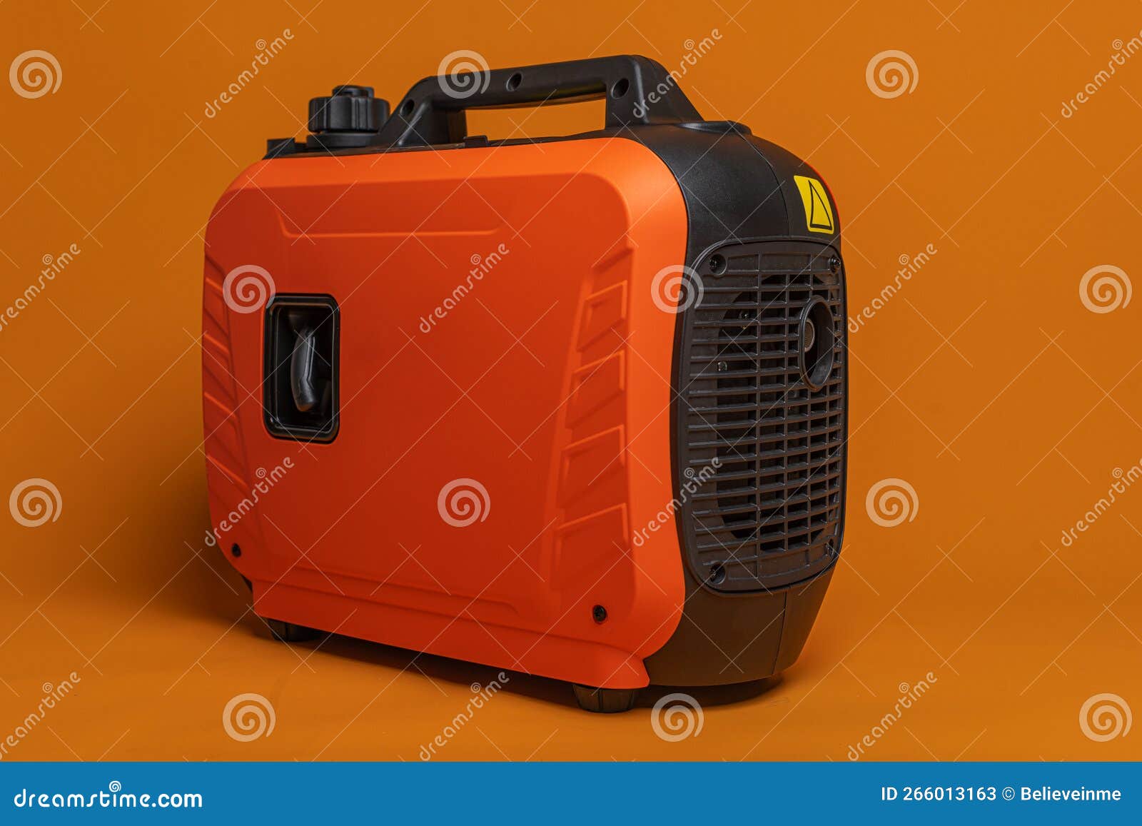 Inverter Gasoline Generator On An Orange Background. Stock Photography ...