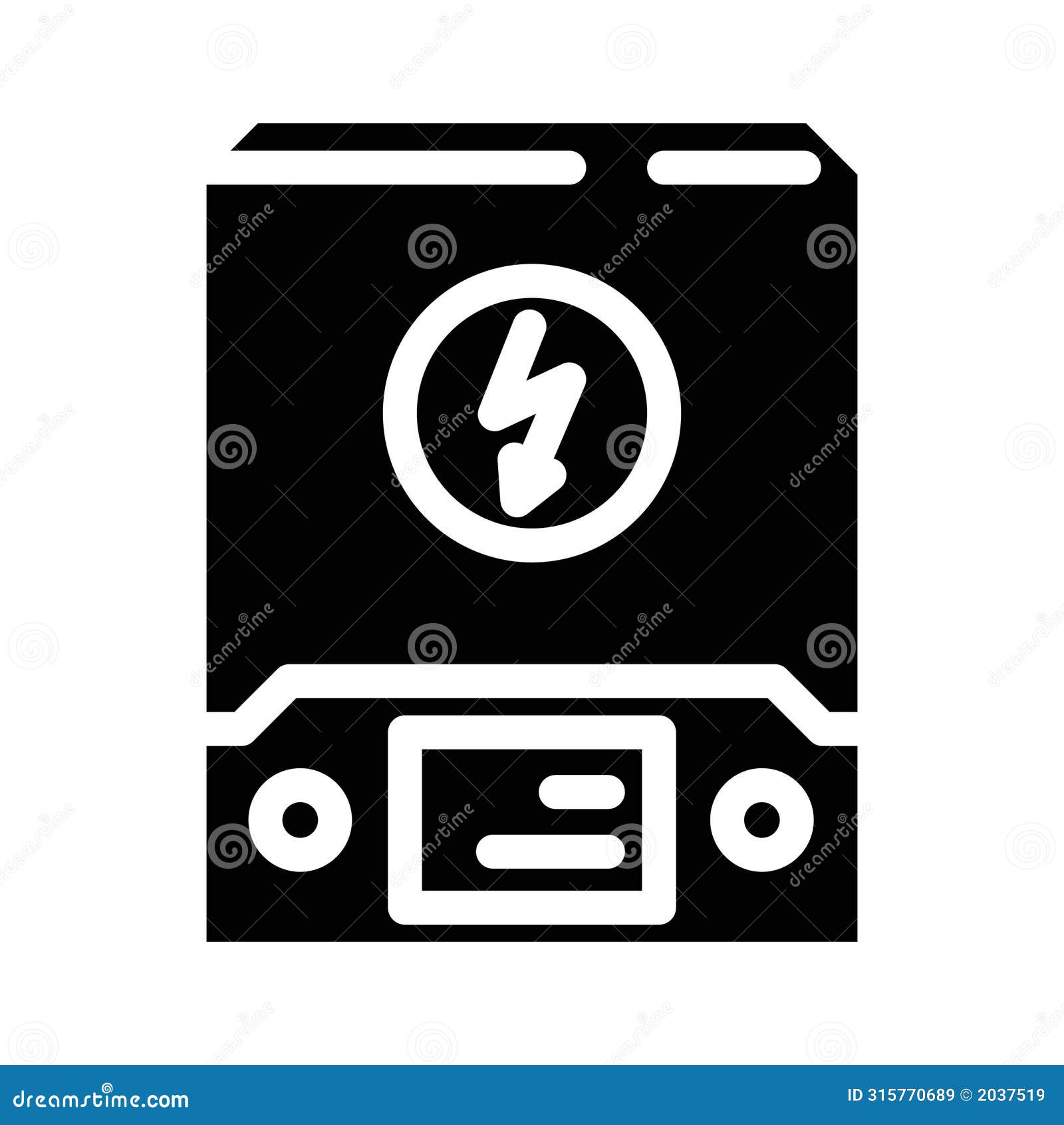 Inverter Solar Panel Glyph Icon Vector Illustration Stock Illustration ...
