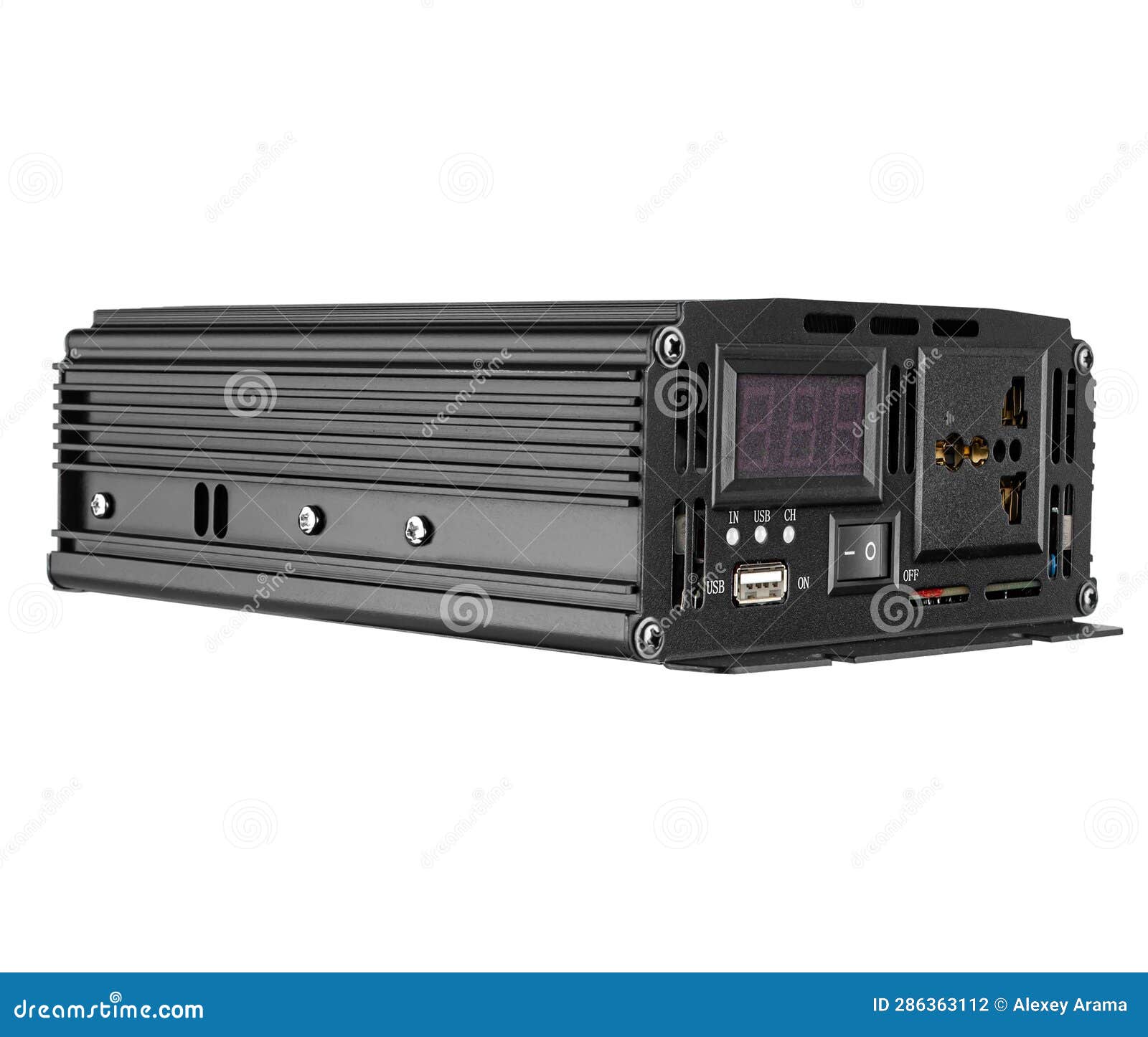 Inverters, Voltage Converter, On White Background In Insulation Stock ...