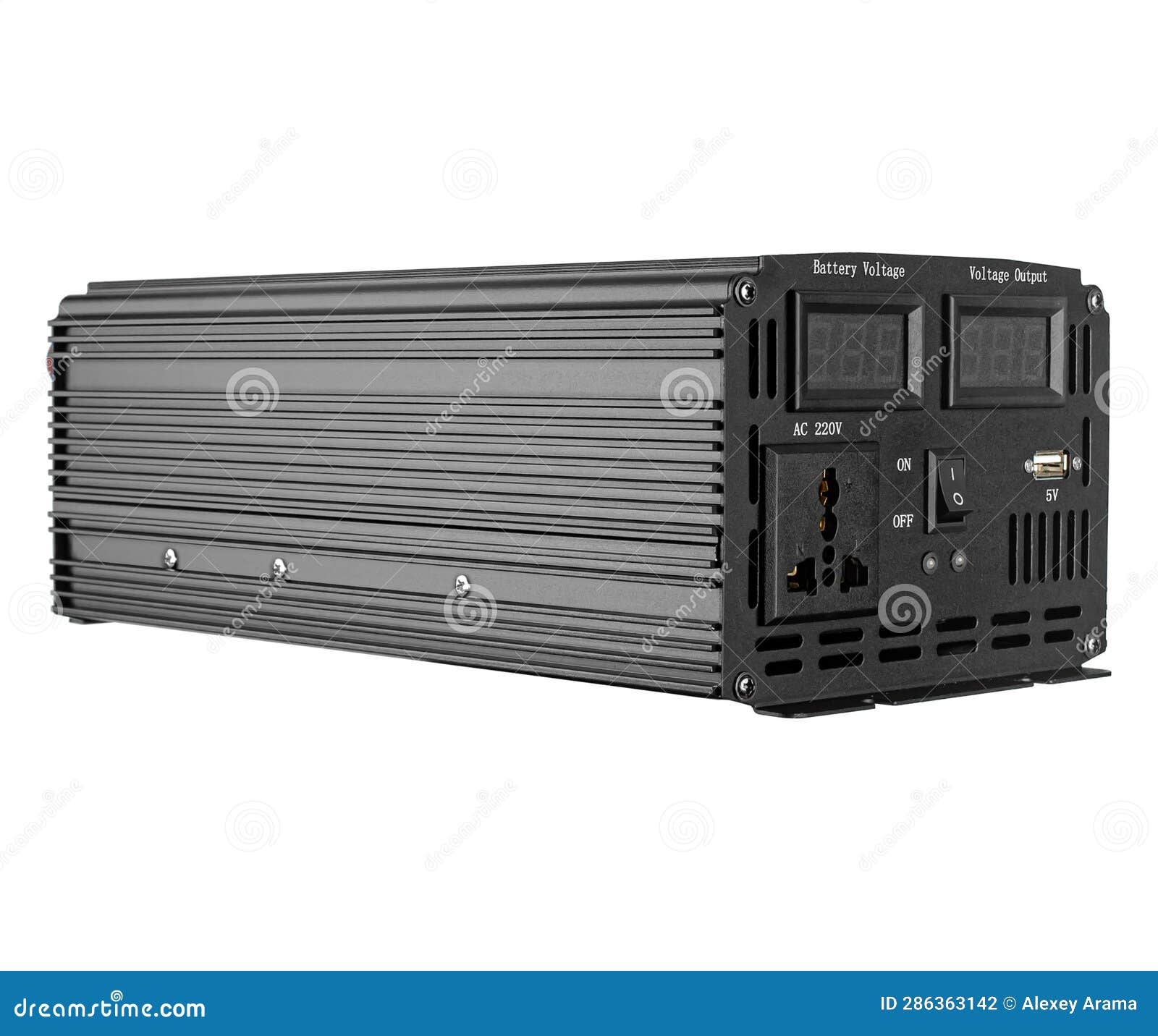 Inverters, Voltage Converter, On White Background In Insulation Stock ...