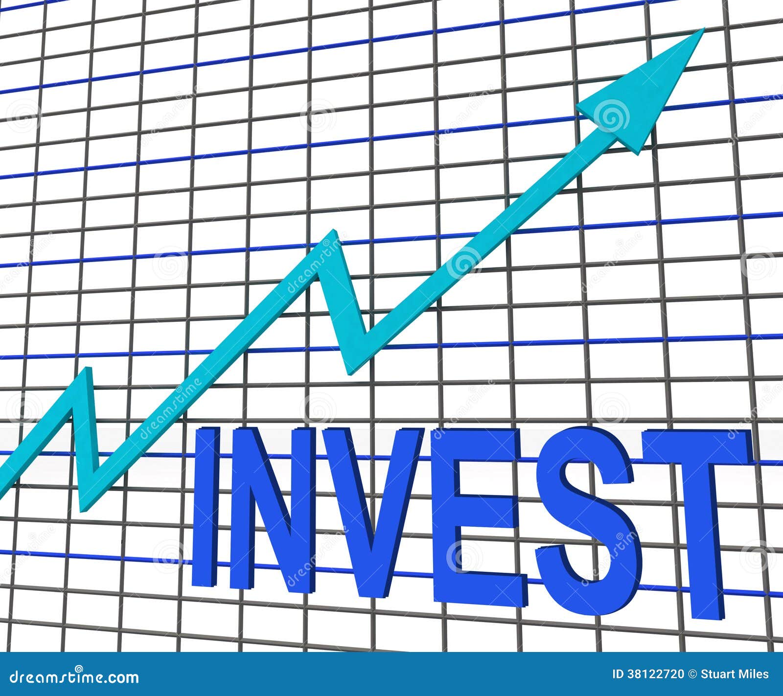 Invest Chart Graph Shows Increase Investment Stock Illustration ...