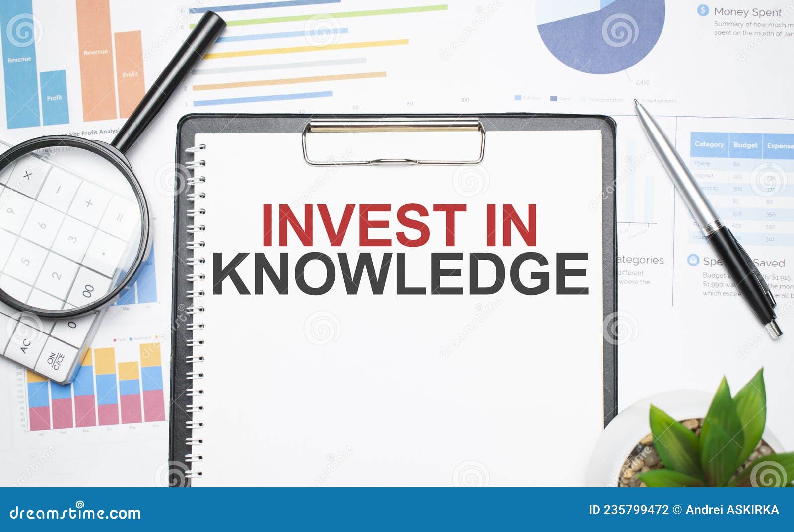 Invest in Knowledge Information Closeup. Medical Concept Stock Photo ...