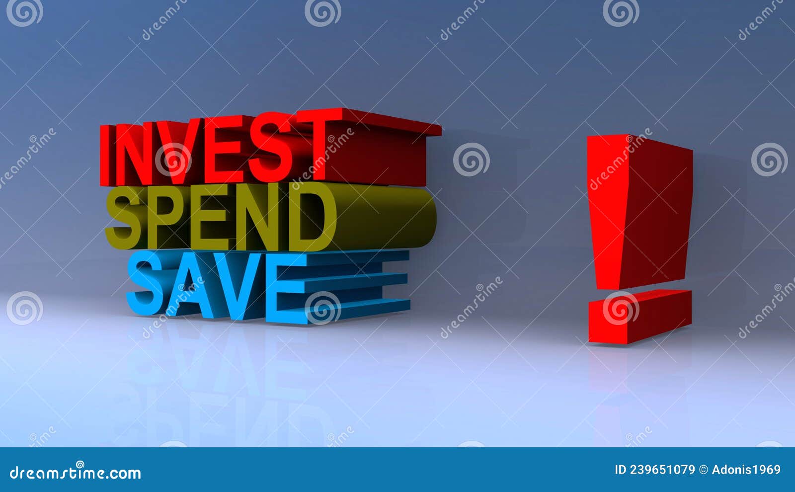Invest spend save on blue stock illustration. Illustration of invest ...