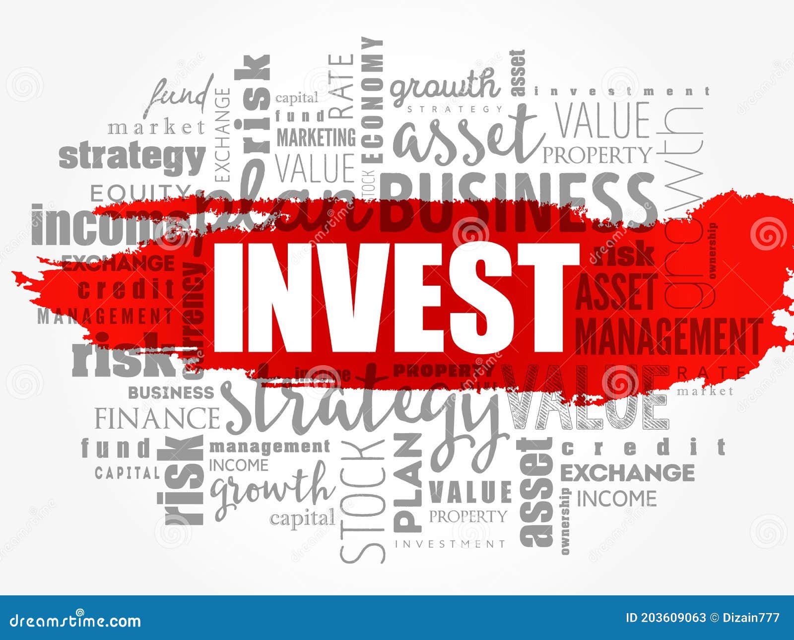 Invest Word Cloud Collage, Business Concept Stock Illustration ...