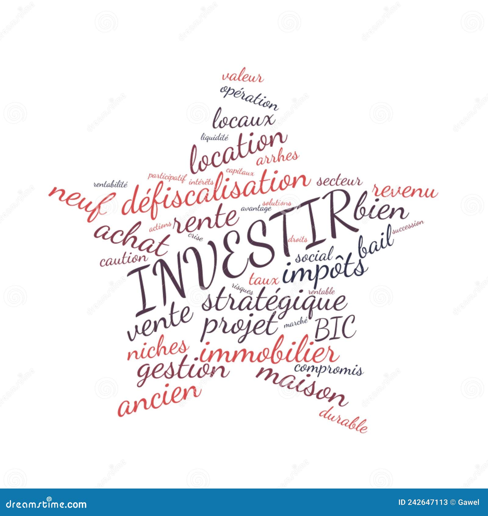 Immovable Word Cloud Vector Illustration In French Language ...