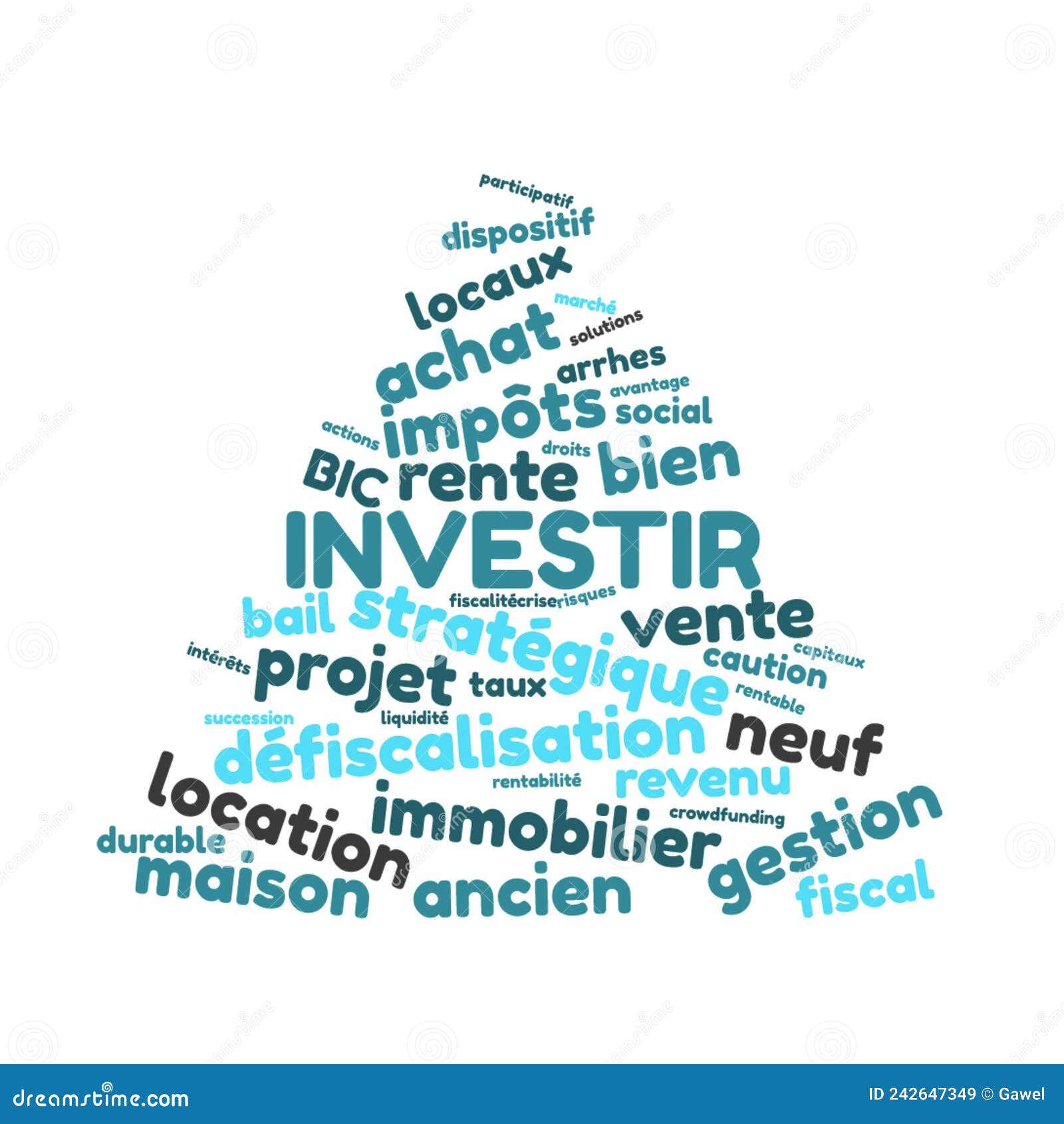 Immovable Word Cloud Vector Illustration In French Language Royalty ...