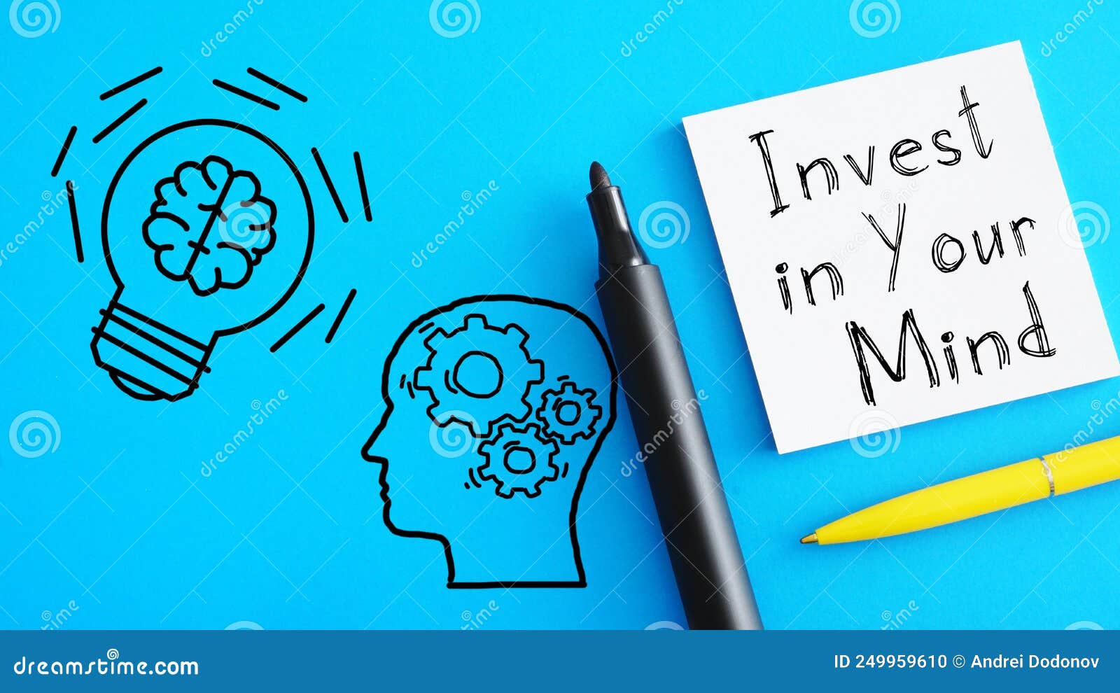 Invest in Your Mind is Shown Using the Text Stock Photo - Image of ...