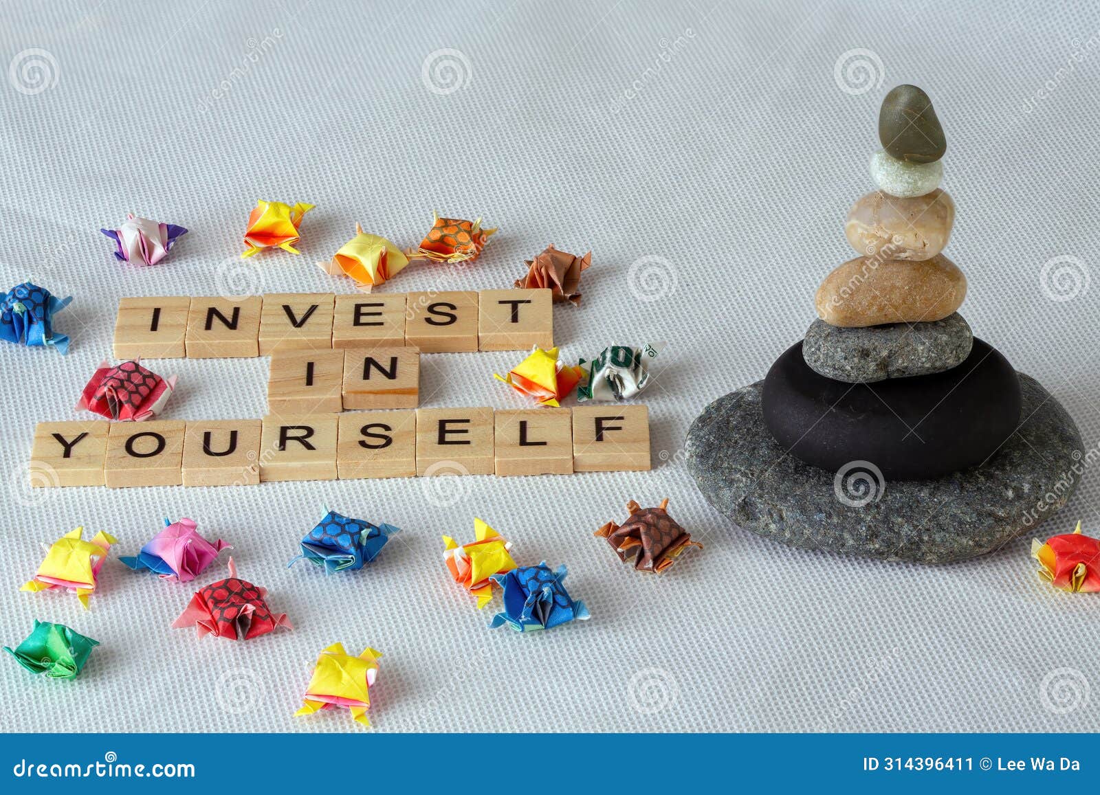 Invest in Yourself Word Abstract in Wood Type. Stock Image - Image of ...