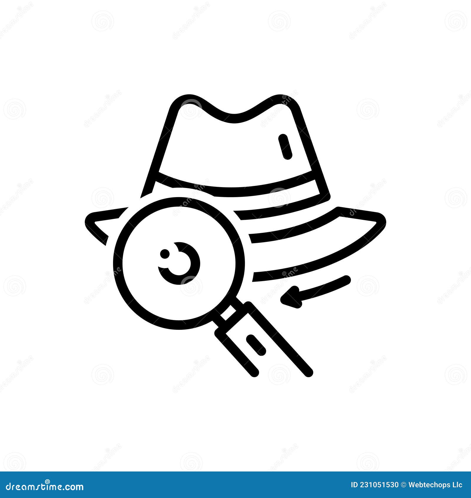 Black Line Icon for Investigate, Detective and Private Stock Vector ...