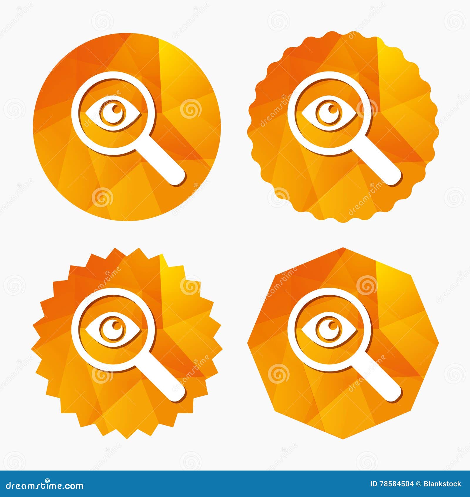 Investigate Icon. Magnifying Glass with Eye. Stock Vector ...