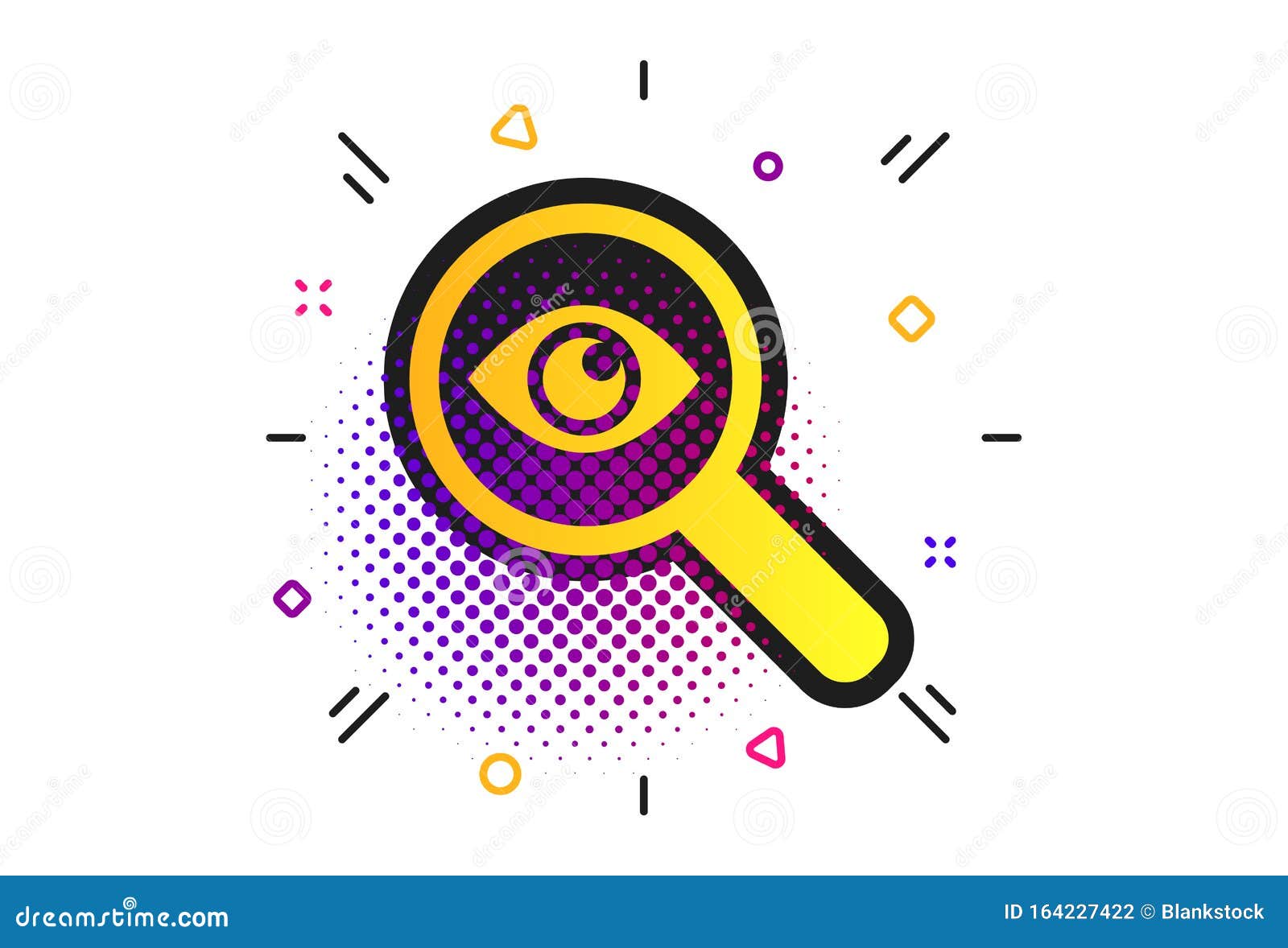 Investigate Icon. Magnifying Glass with Eye. Vector Stock Vector ...