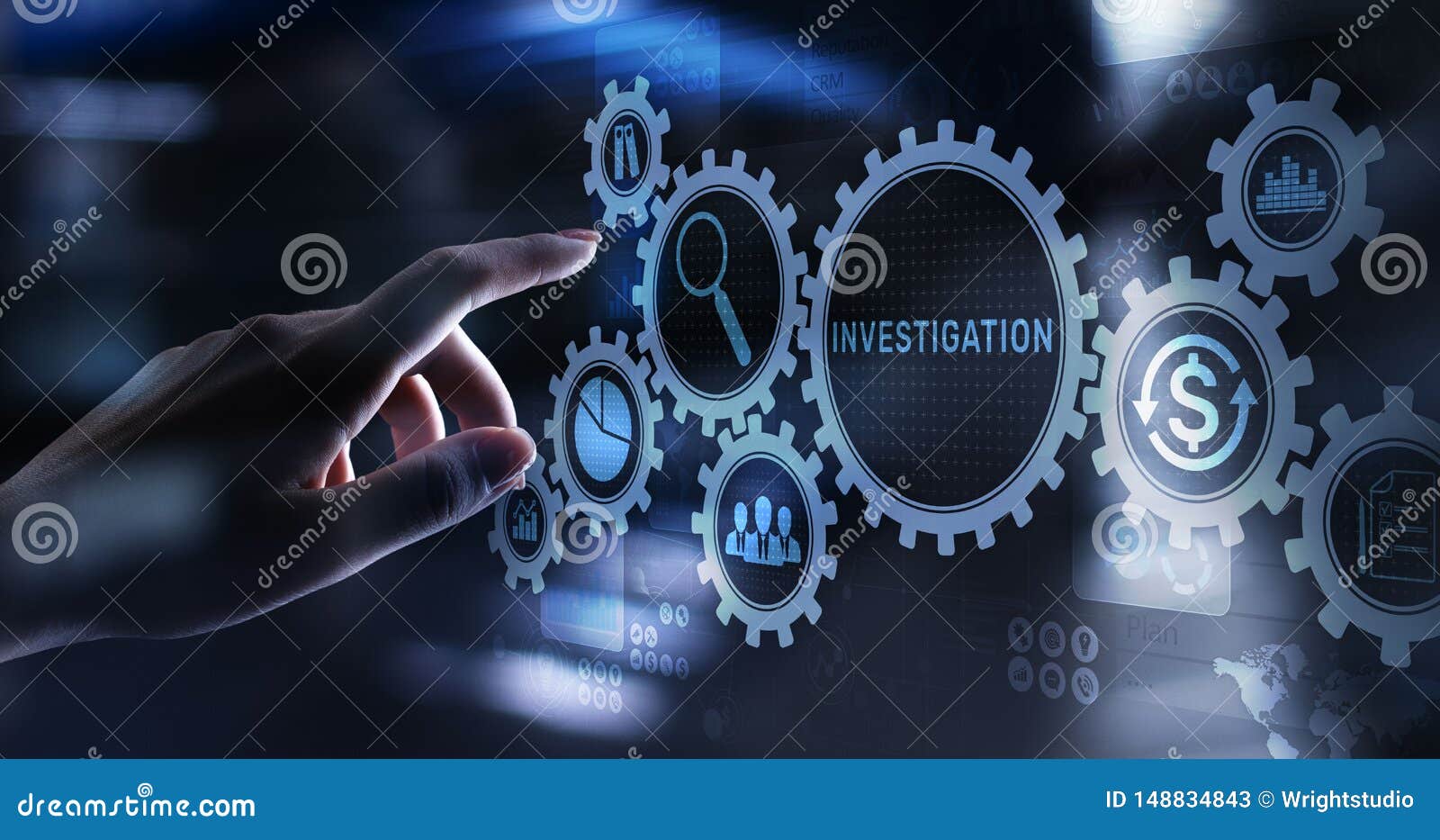 Investigation Inspection Audit Business Concept on Virtual Screen ...