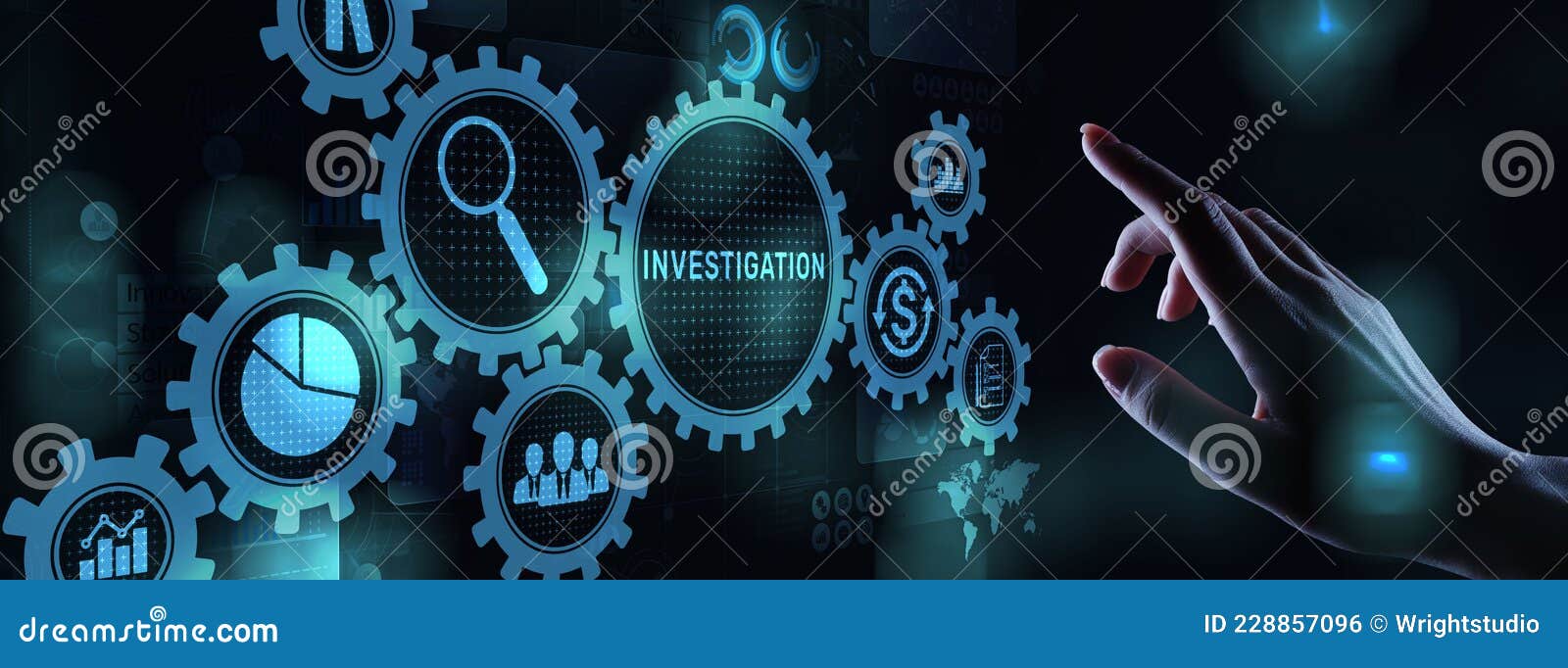 Investigation Inspection Audit Business Concept on Virtual Screen Stock ...