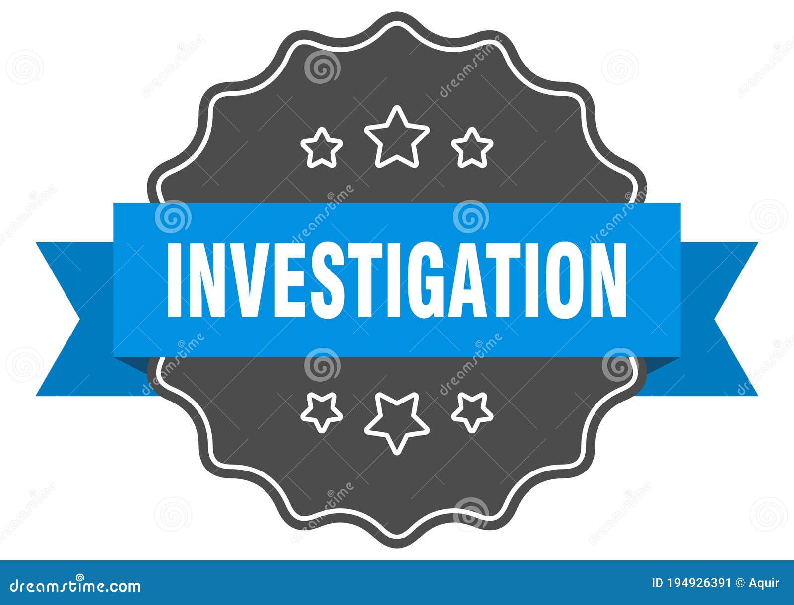 Investigation label stock vector. Illustration of circle - 194926391