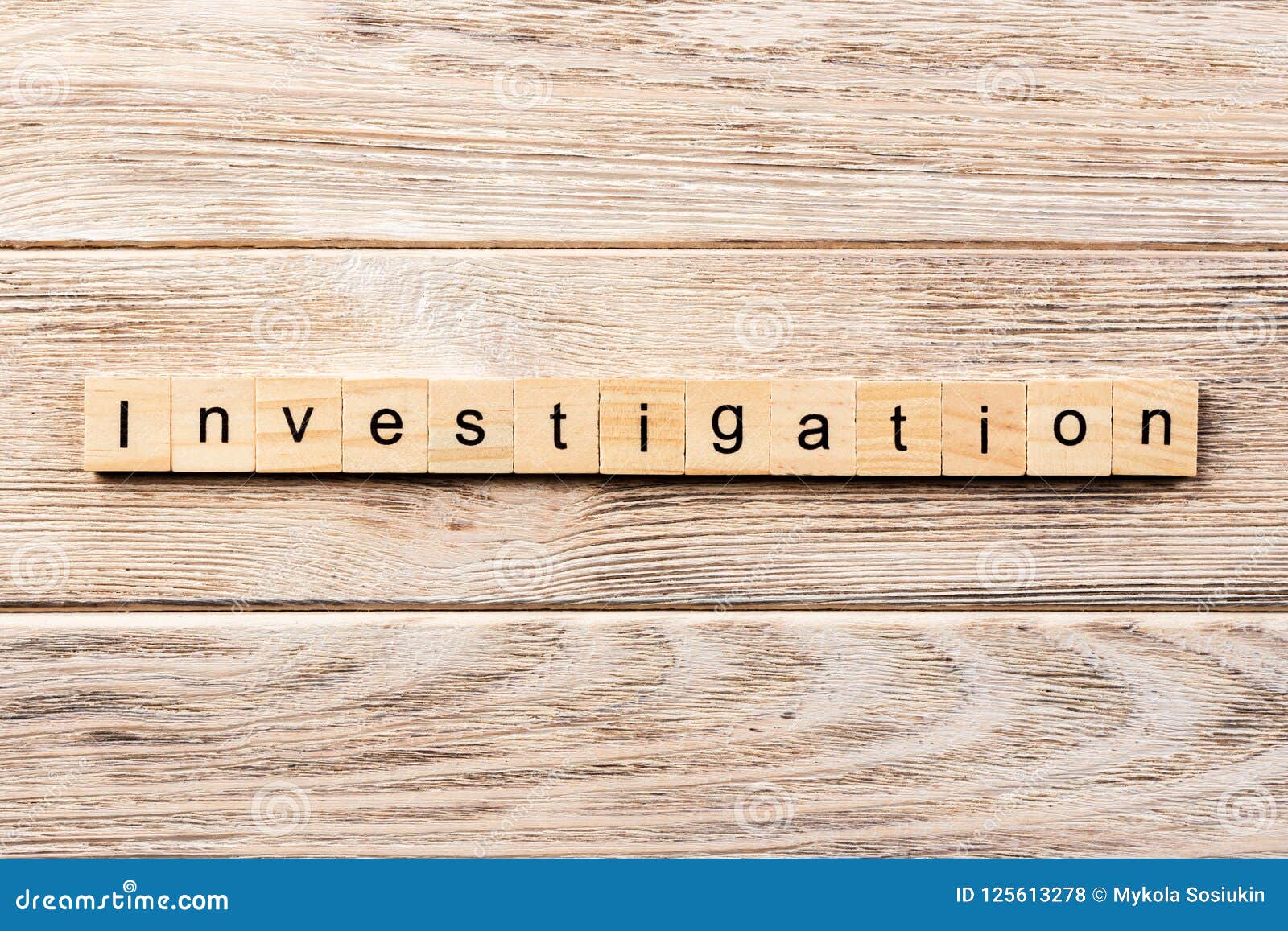 Investigation Word Written On Wood Block Investigation Text On Table
