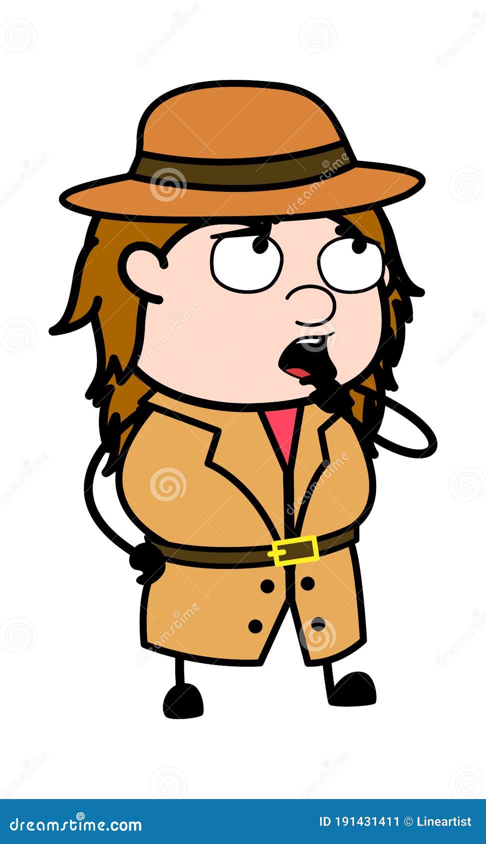 Investigator Cartoon Wondering Stock Illustration - Illustration of ...