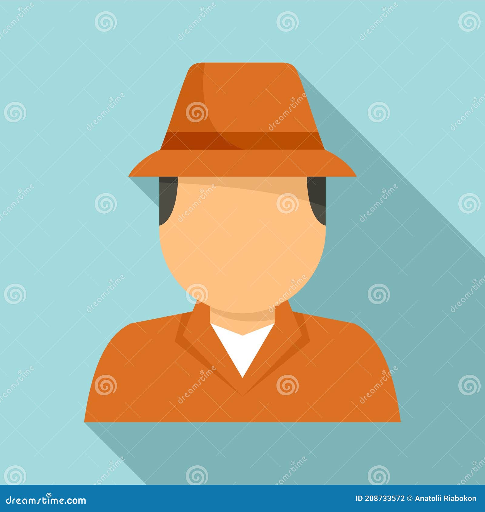 Investigator Icon, Flat Style Stock Vector - Illustration of view ...