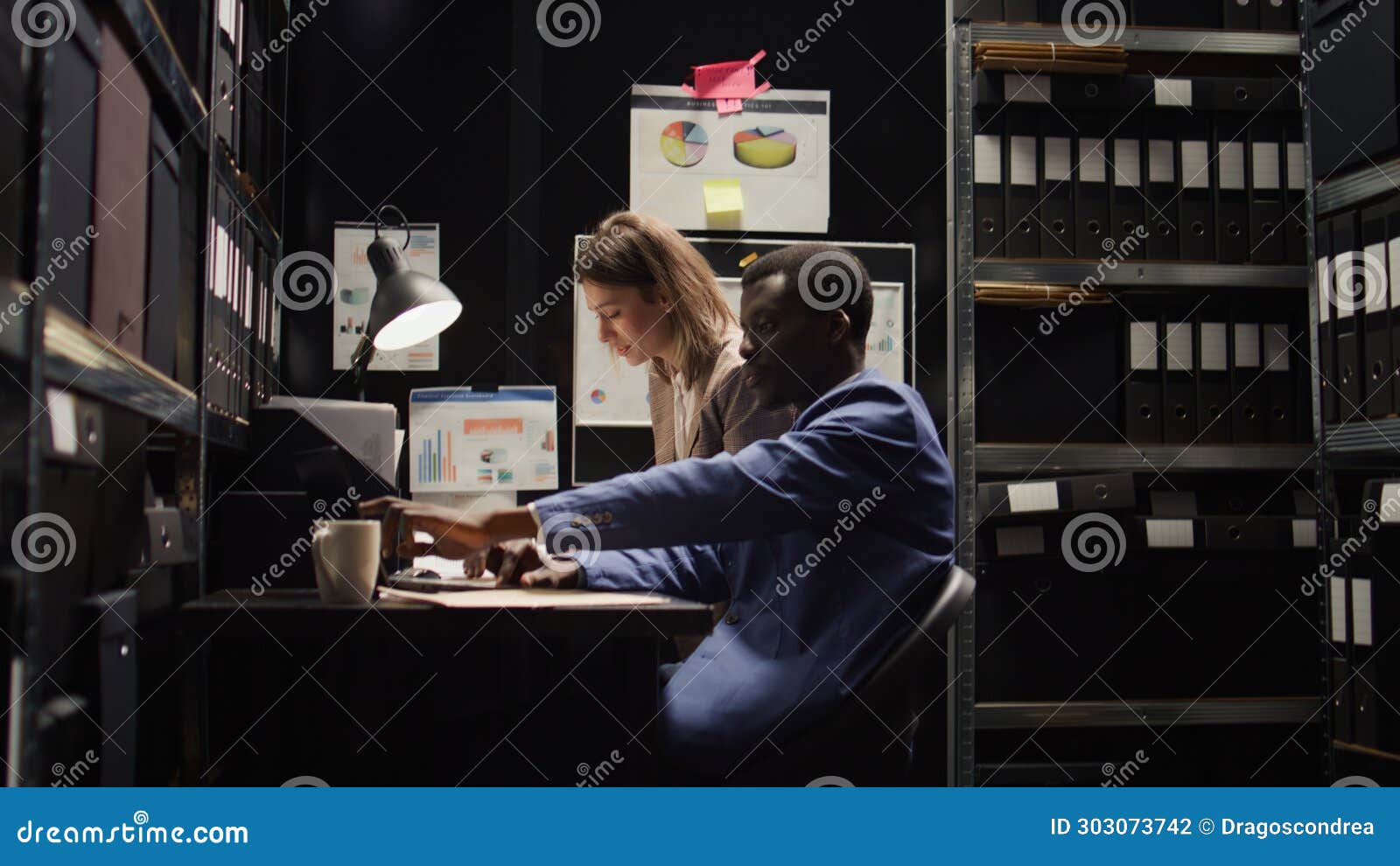 Investigators Study Evidence in Office Stock Photo - Image of justice ...
