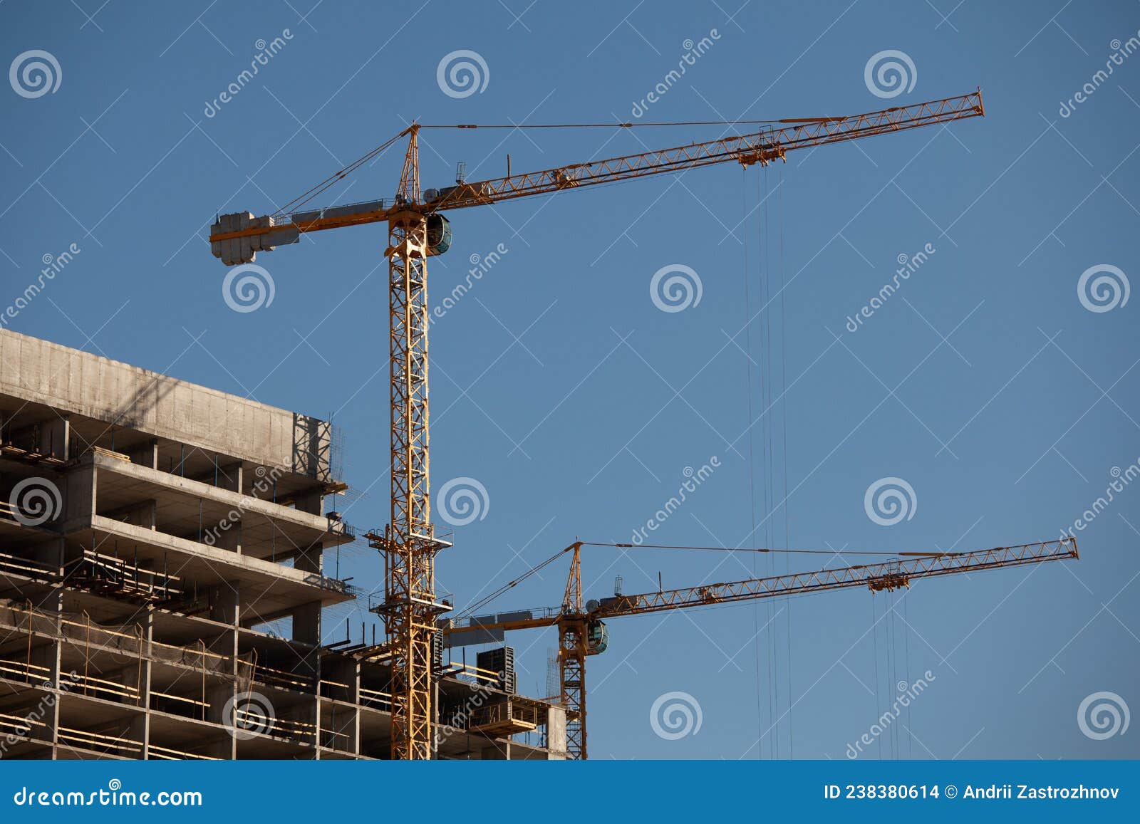 Investing in Real Estate, Crane and Construction. High-rise Engineering ...