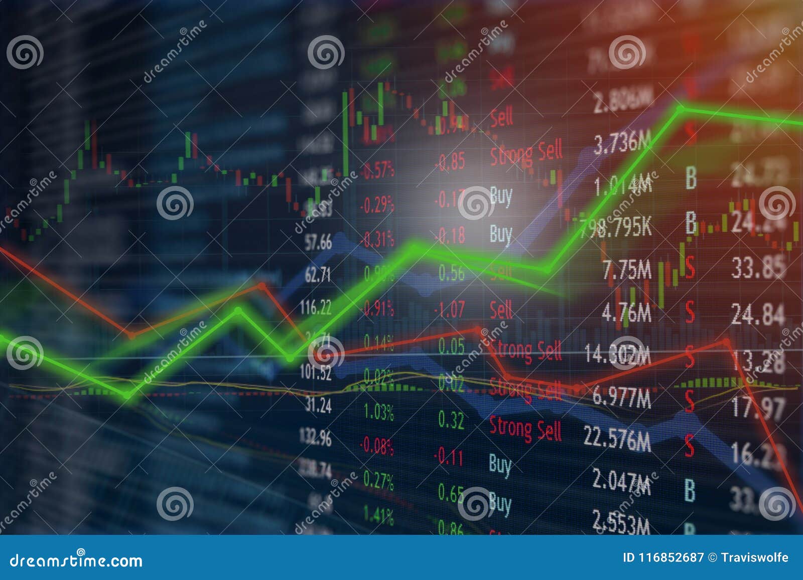 Investing and Stock Market Concept Gain and Profits with Faded ...