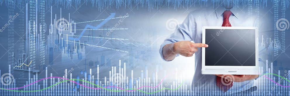 Investitore Con Il Computer Portatile Immagine Stock - Immagine di ...