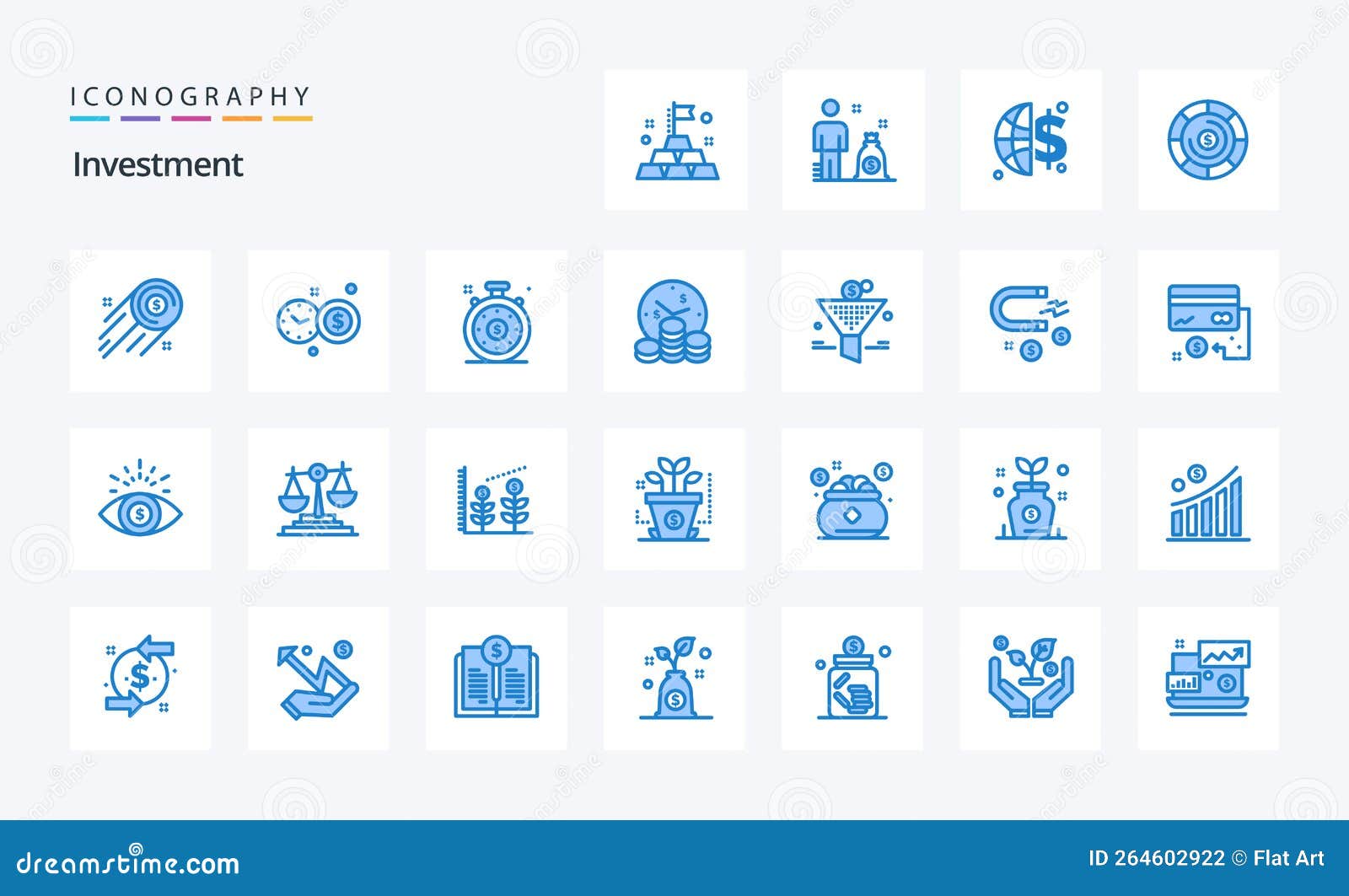 25 Investment Blue Icon Pack Stock Vector - Illustration of decision ...