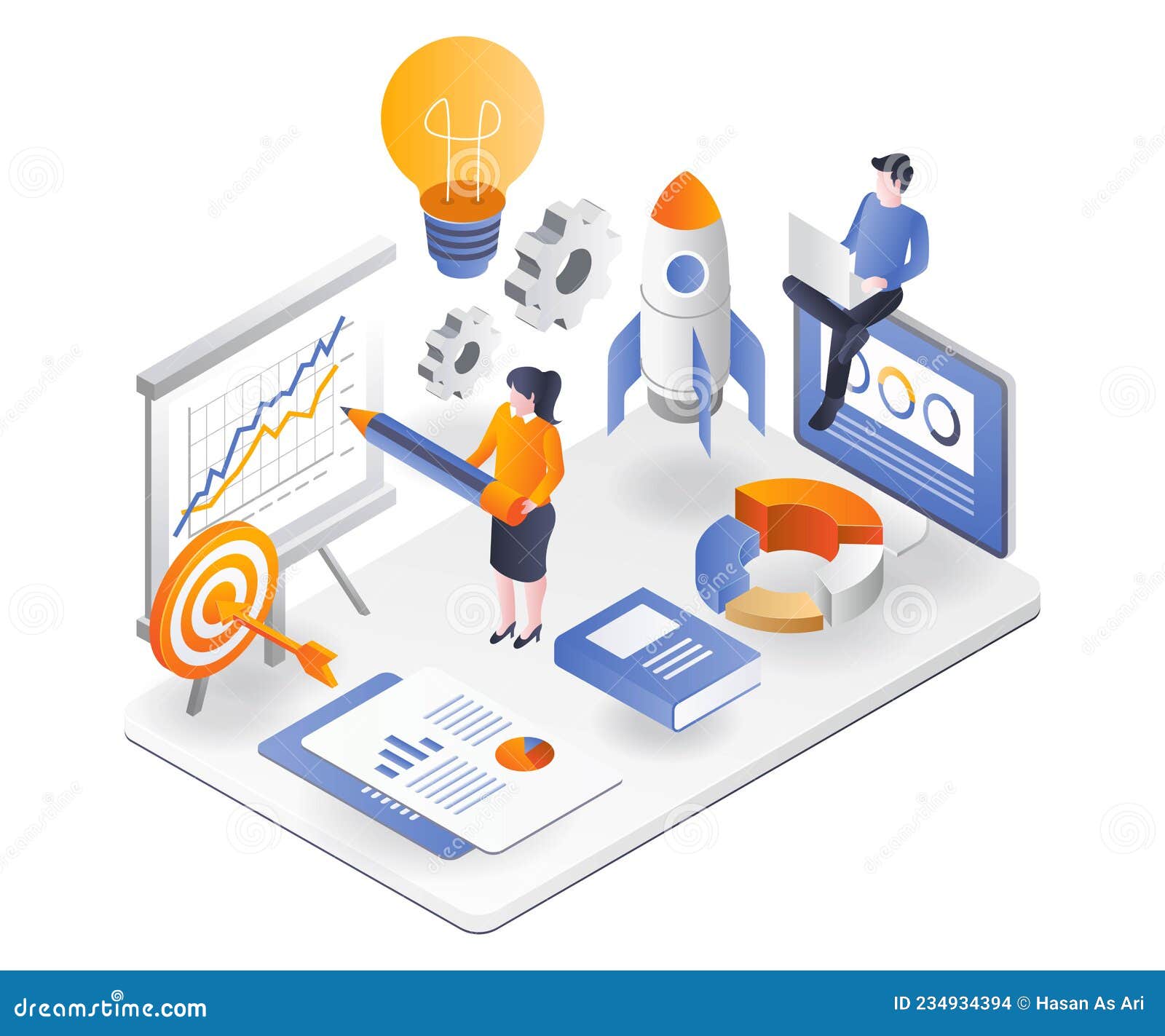 Investment Business Target Development Report Graph Stock Vector ...