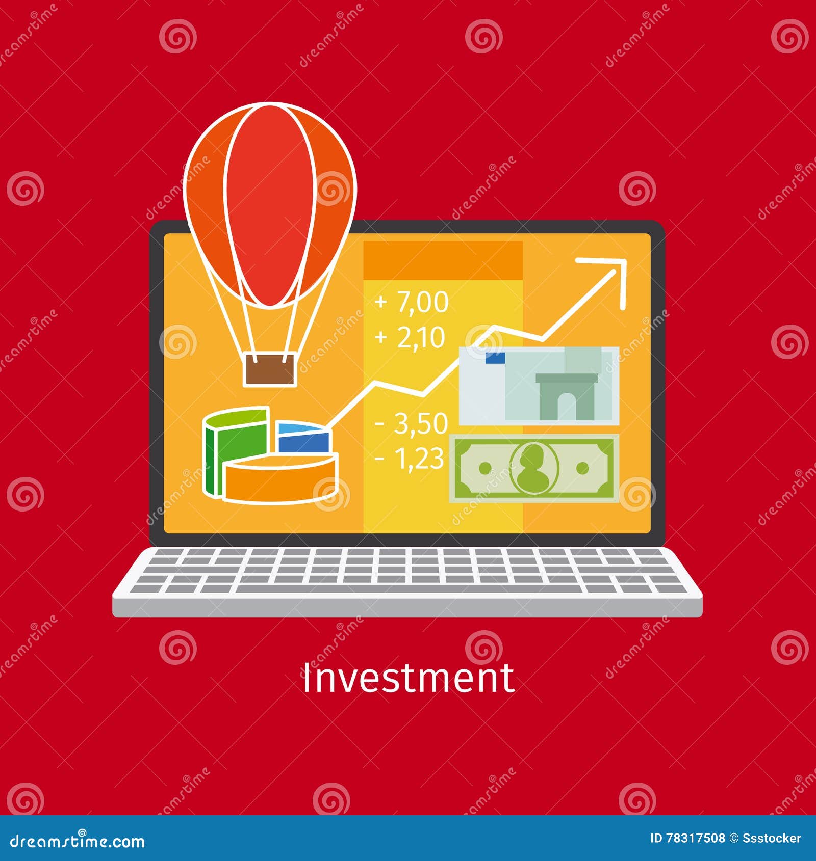 Investment Cartoon Style Illustration Stock Vector - Illustration of ...