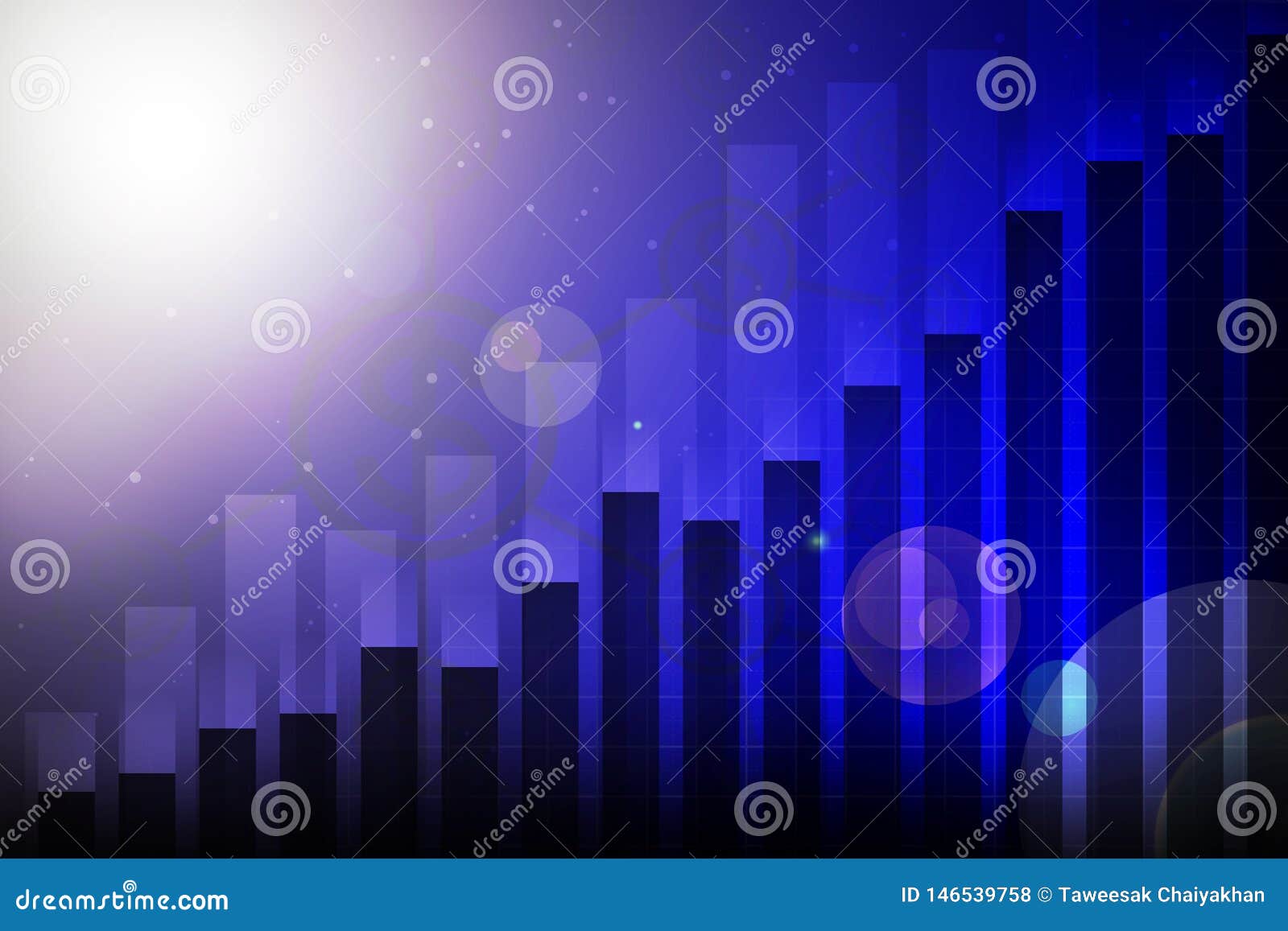 Graph Data on Blue Abstract Background Stock Illustration ...
